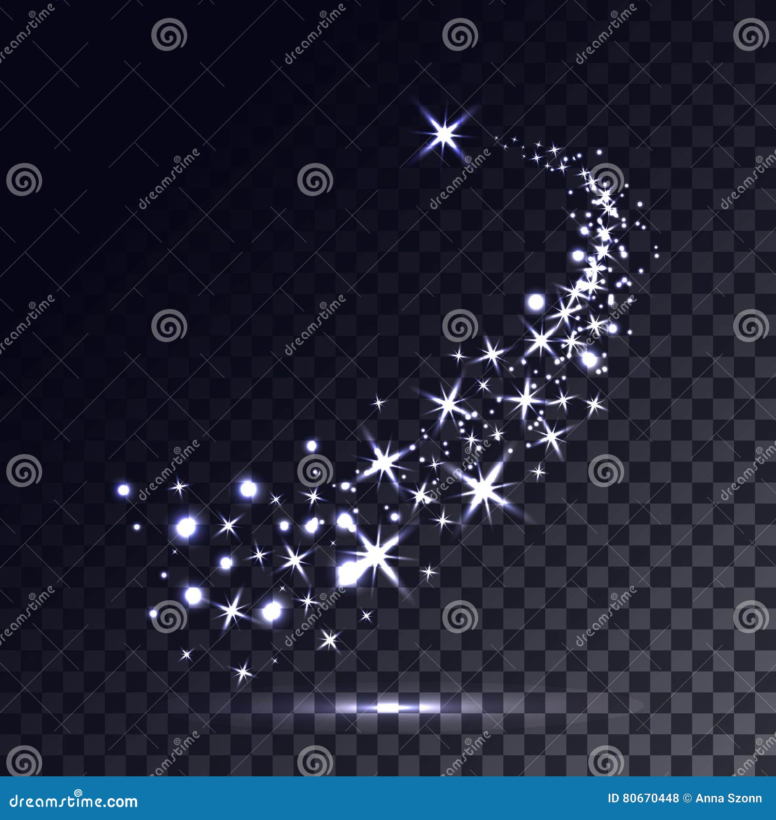 Glittering Comet Falling Star With Dust Trails. Space Background ...