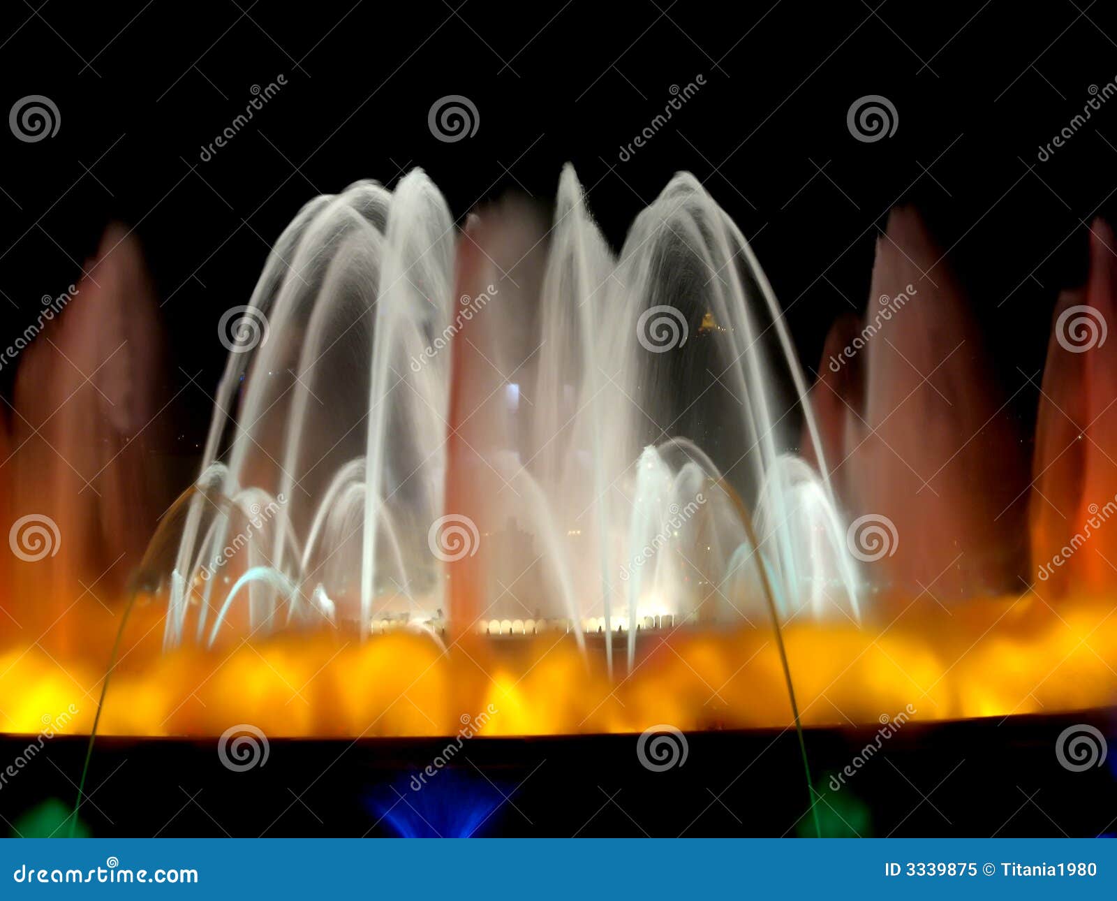 Magic Lights Fountain,detail Stock Image - Image of colourful ...