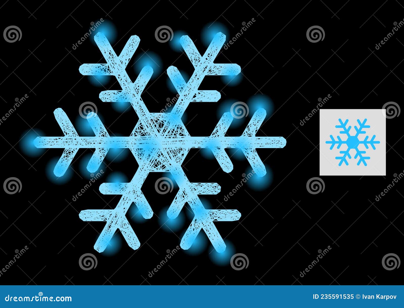 Magic Linear Mesh Snowflake with Light Spots Stock Vector ...