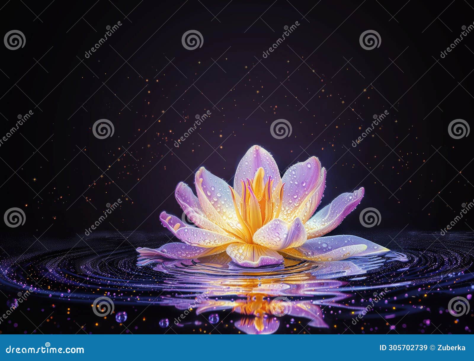 Magic Lotus Flower stock illustration. Illustration of copy - 305702739