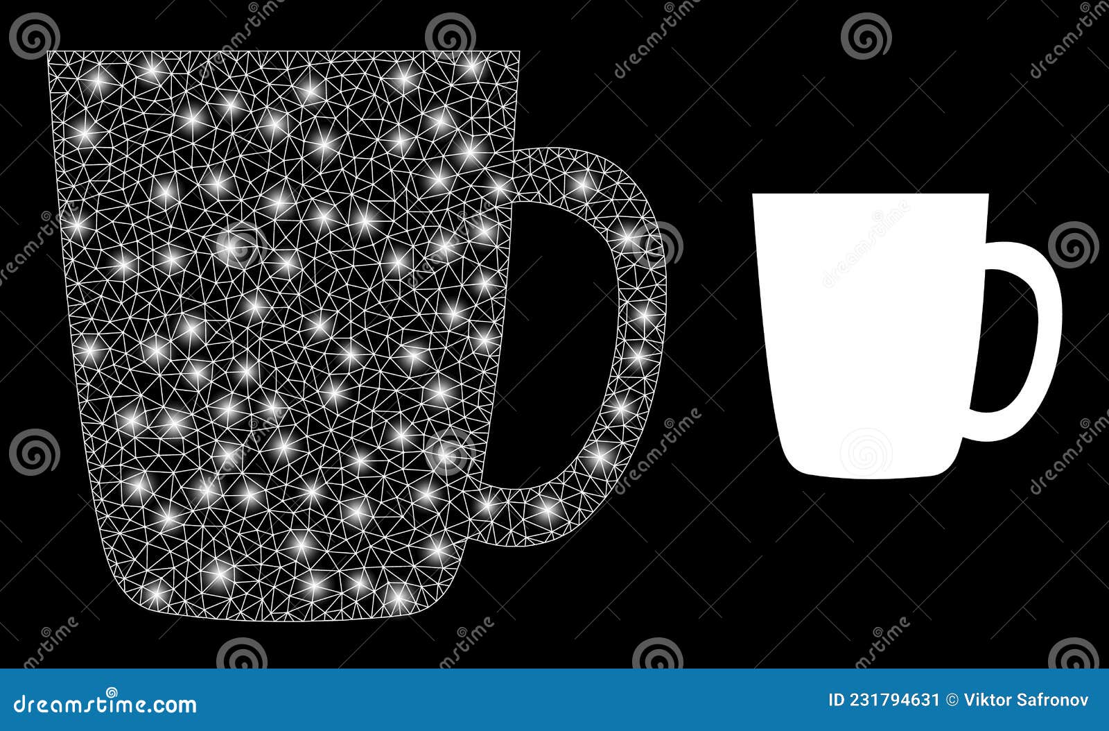 Polygonal 2D Mesh Mug with Magic Stock Vector - Illustration of icon ...