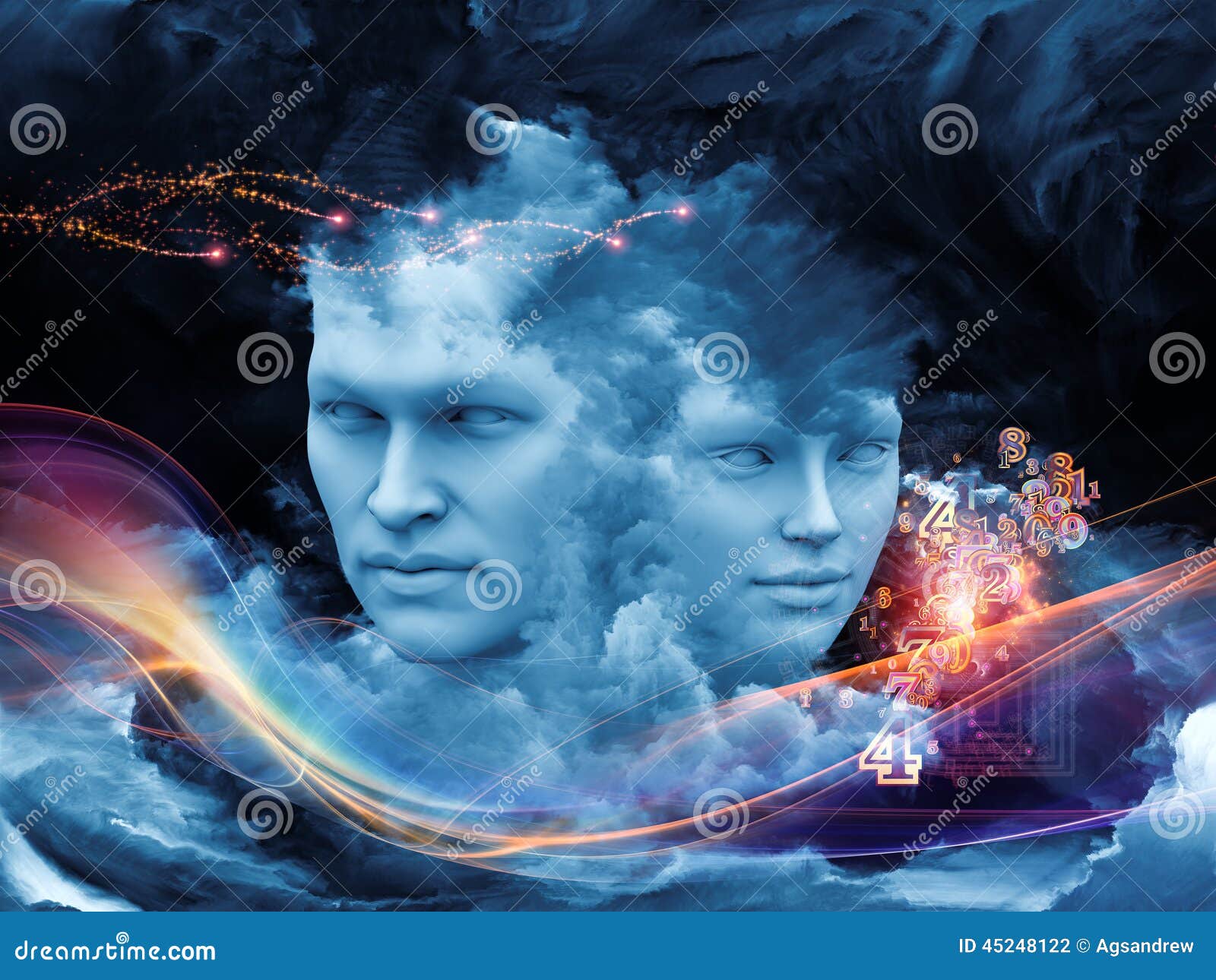 Magic of the Mind stock illustration. Illustration of head - 45248122