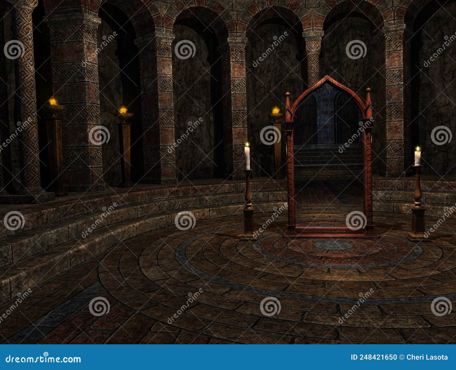 Magic Mirror Room, 3D Rendering, 3D Illustration Stock Illustration ...