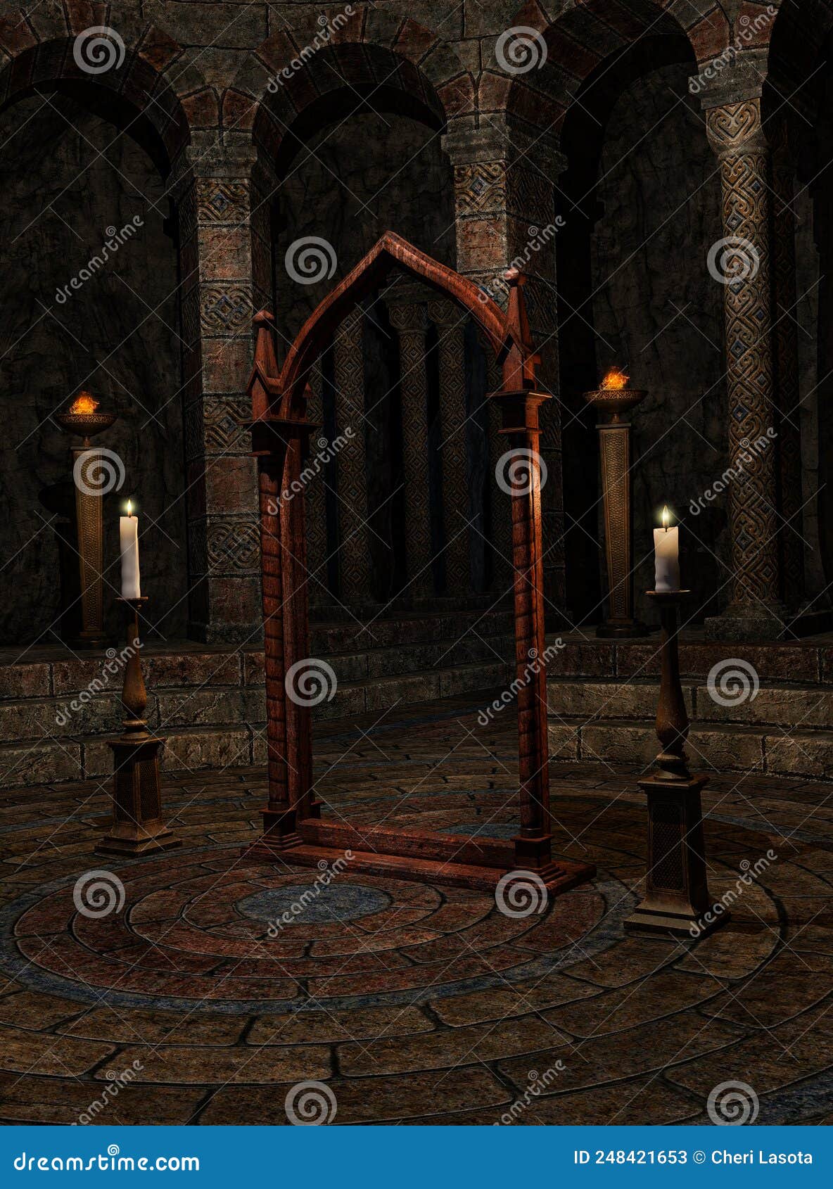 Magic Mirror Room, 3D Rendering, 3D Illustration Stock Illustration ...