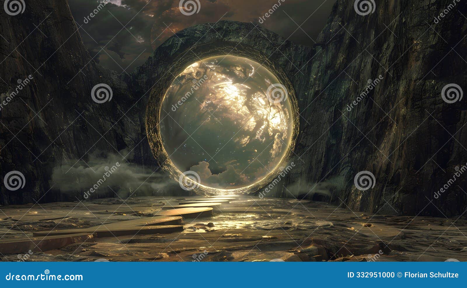 Magic Mirror Showing an Alternate Reality Stock Illustration ...