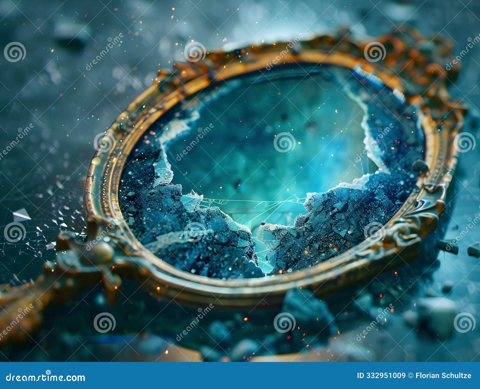 Magic Mirror Showing an Alternate Reality Stock Illustration ...