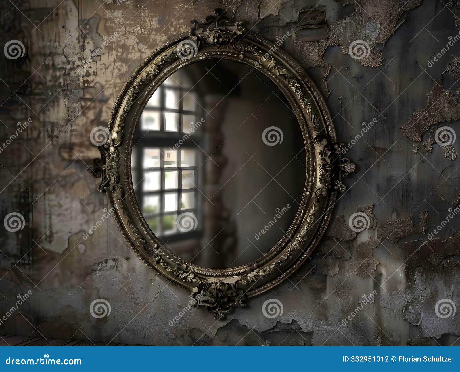 Magic Mirror Showing an Alternate Reality Stock Illustration ...