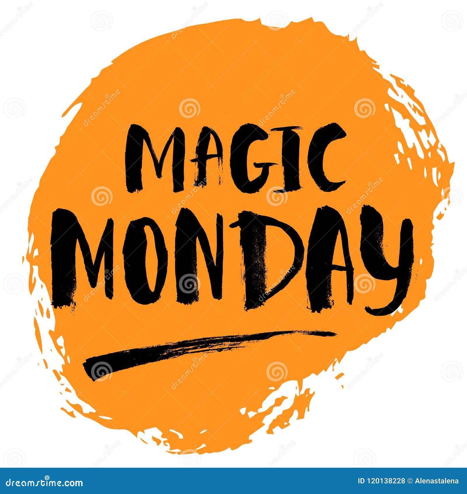 Magic Monday Lettering Quote about New Start Isolated on Yellow ...