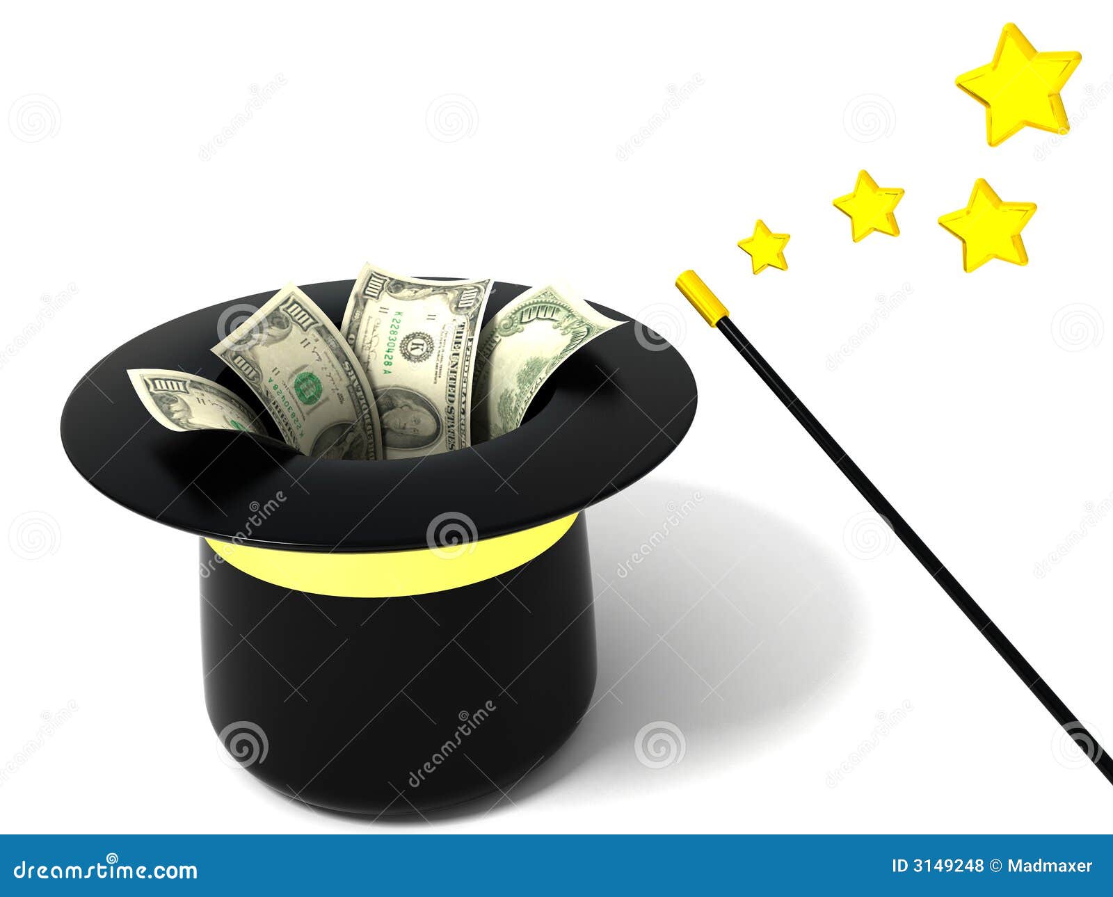 Magic money stock illustration. Illustration of gold, fabric - 3149248