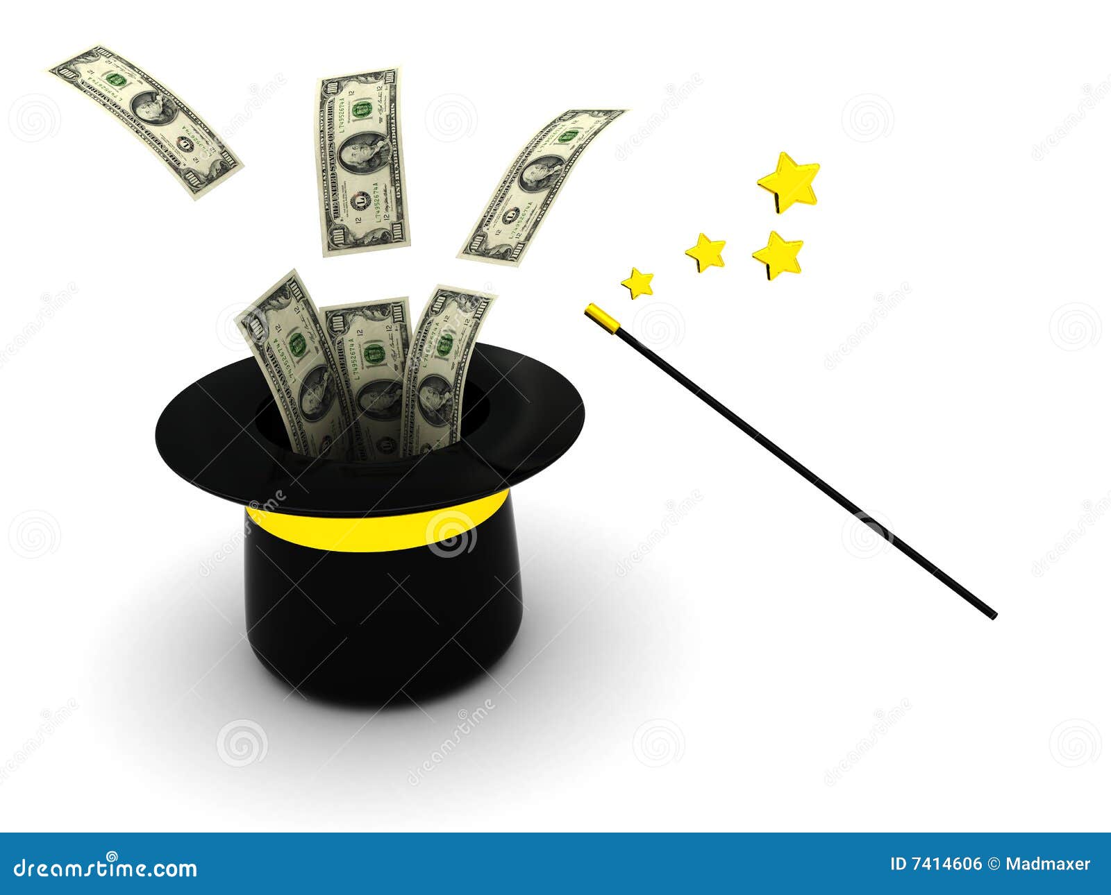 Magic money stock illustration. Illustration of easy, money - 7414606