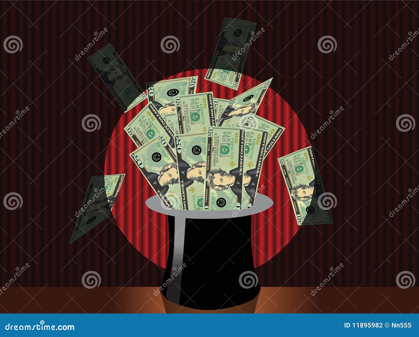 Magic money hat stock vector. Illustration of finance - 11895982