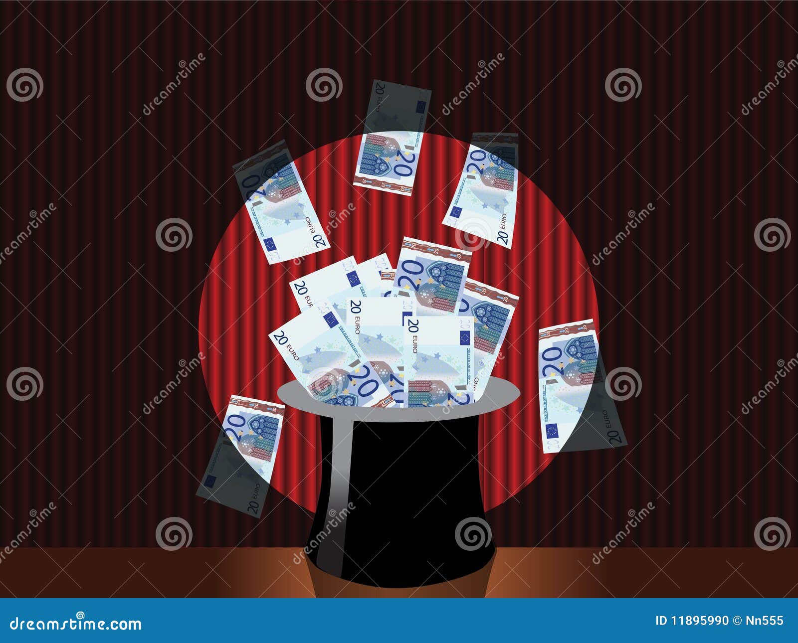 Magic money hat stock vector. Illustration of investment - 11895990