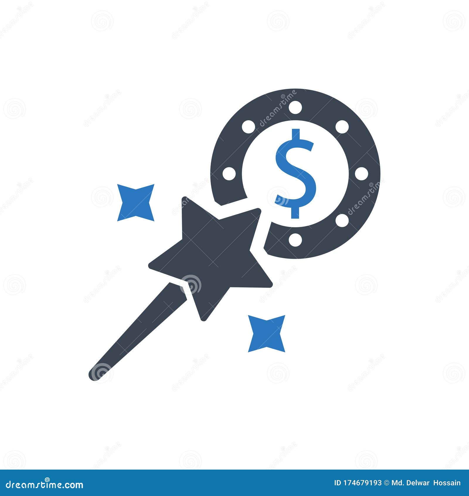 Magic money icon stock vector. Illustration of magical - 174679193
