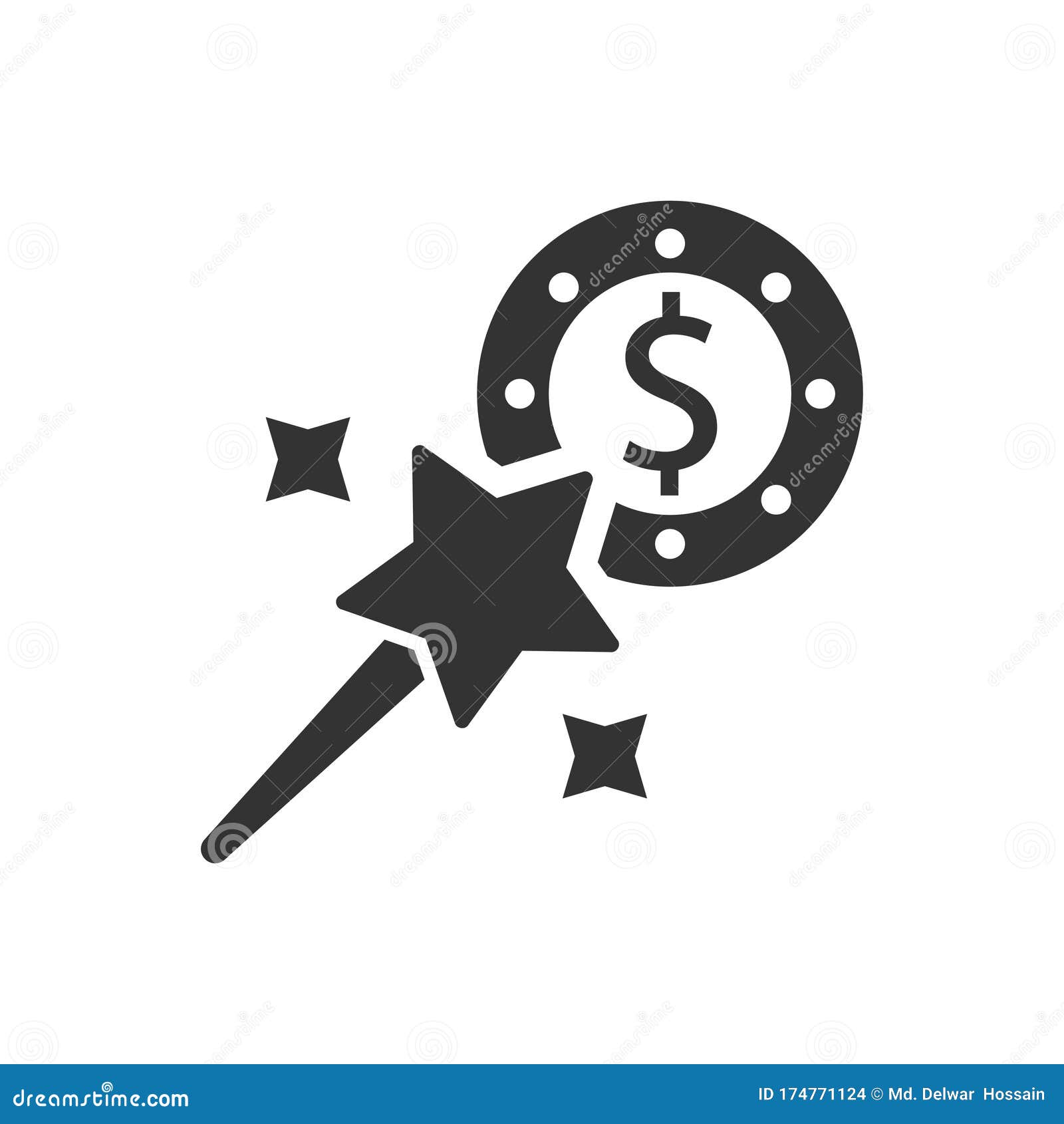 Magic money icon stock vector. Illustration of icon - 174771124