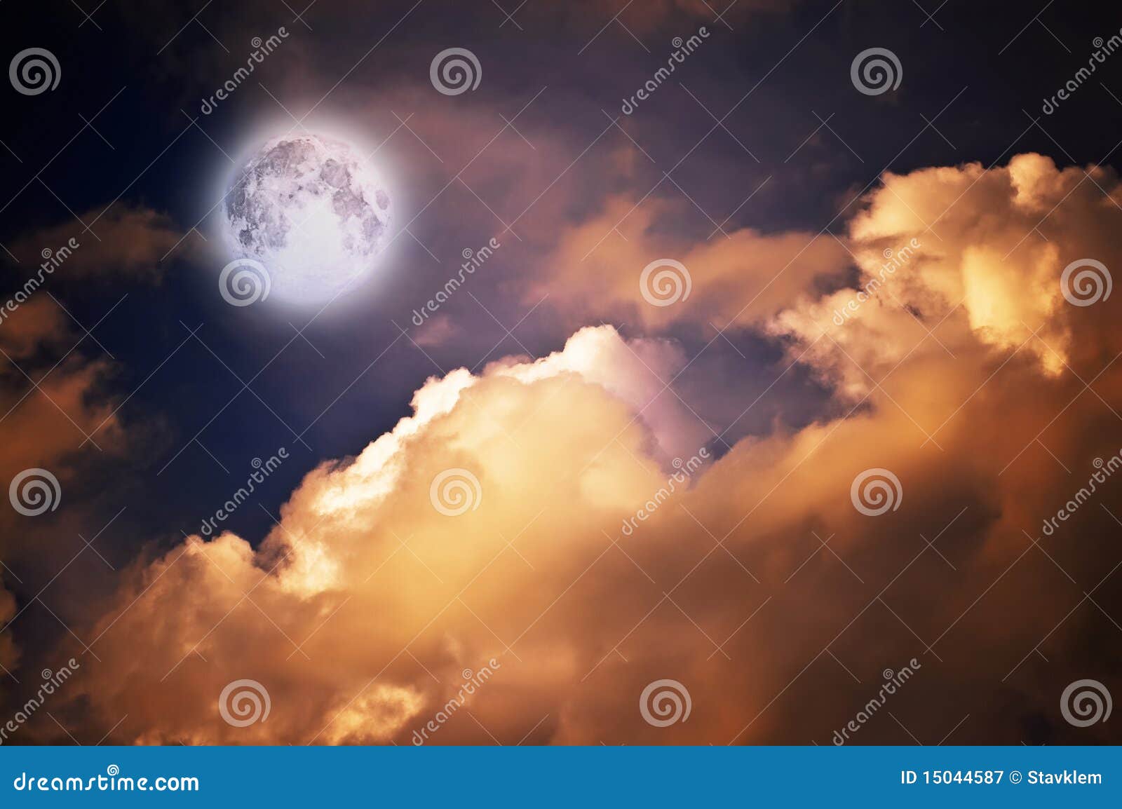 Magic moon over the clouds stock image. Image of clouds - 15044587