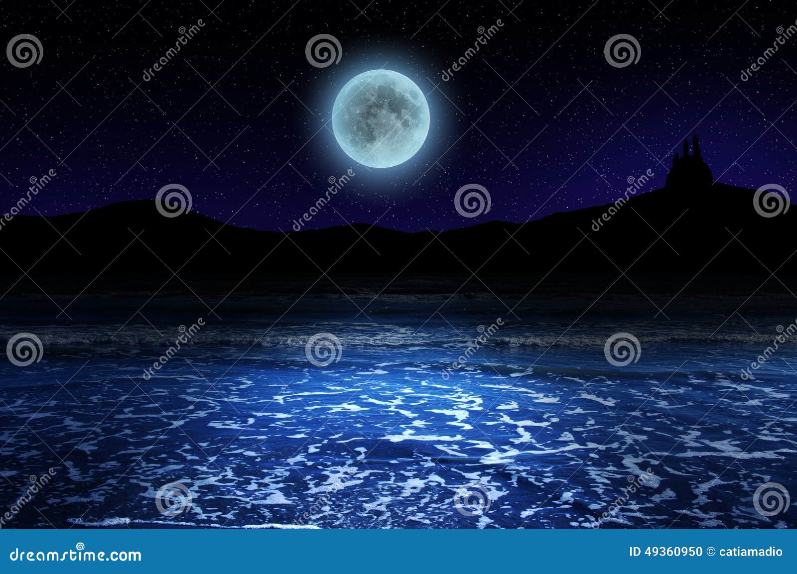 Magic moonlight stock photo. Image of scenery, silhouette - 49360950