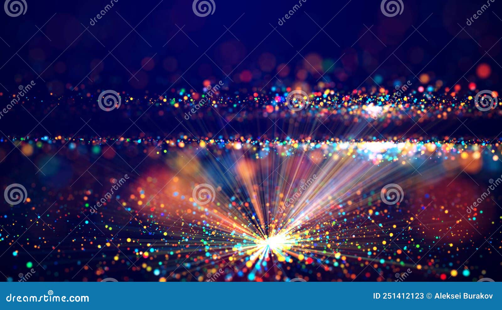Magic Multicolored Sparkles of Light with Rays Form Flickering Abstract ...
