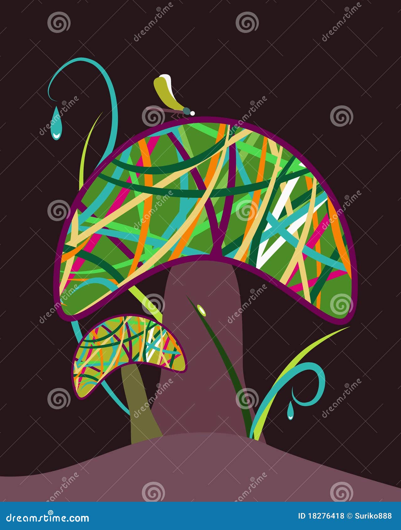 Magic mushrooms stock vector. Illustration of clearing - 18276418