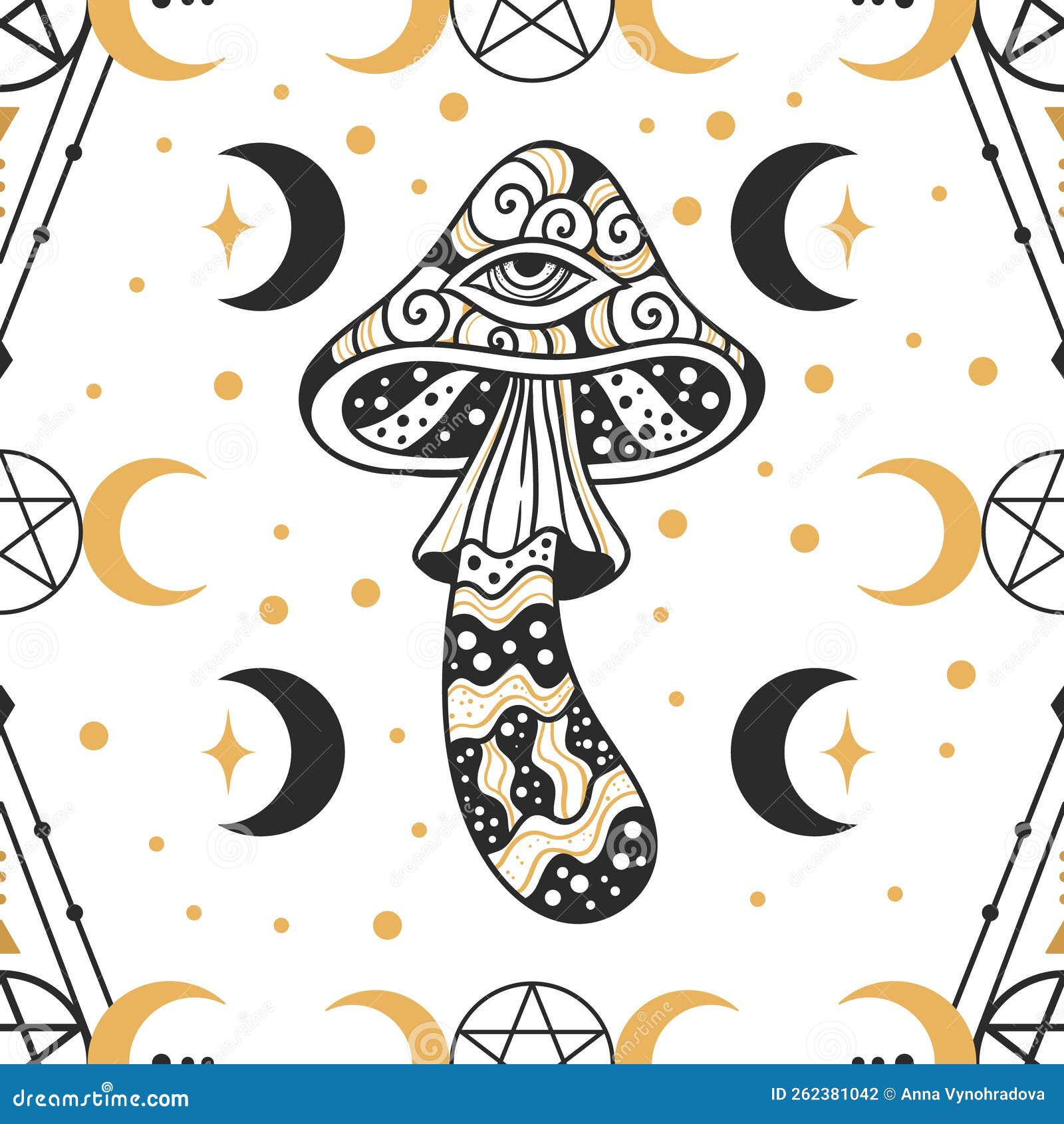 Magic Mushrooms Sacred Geometry. Vector Illustration. Stock Vector ...