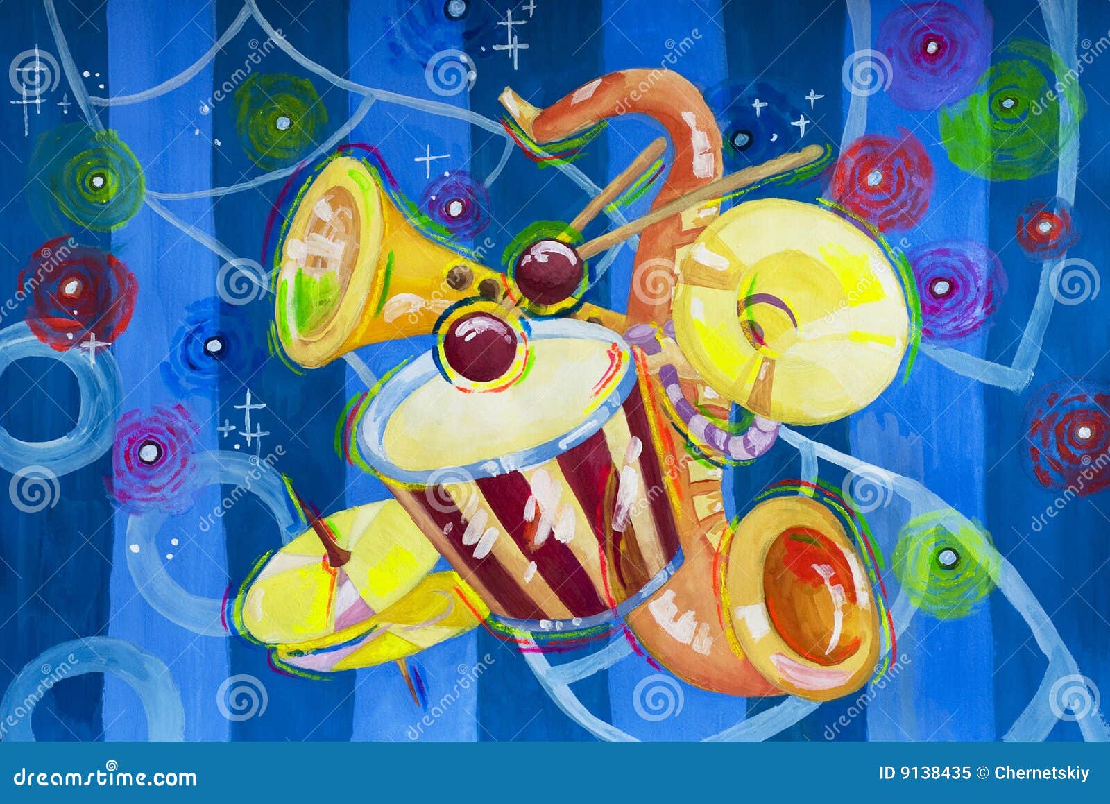 Magic of music stock illustration. Illustration of light - 9138435