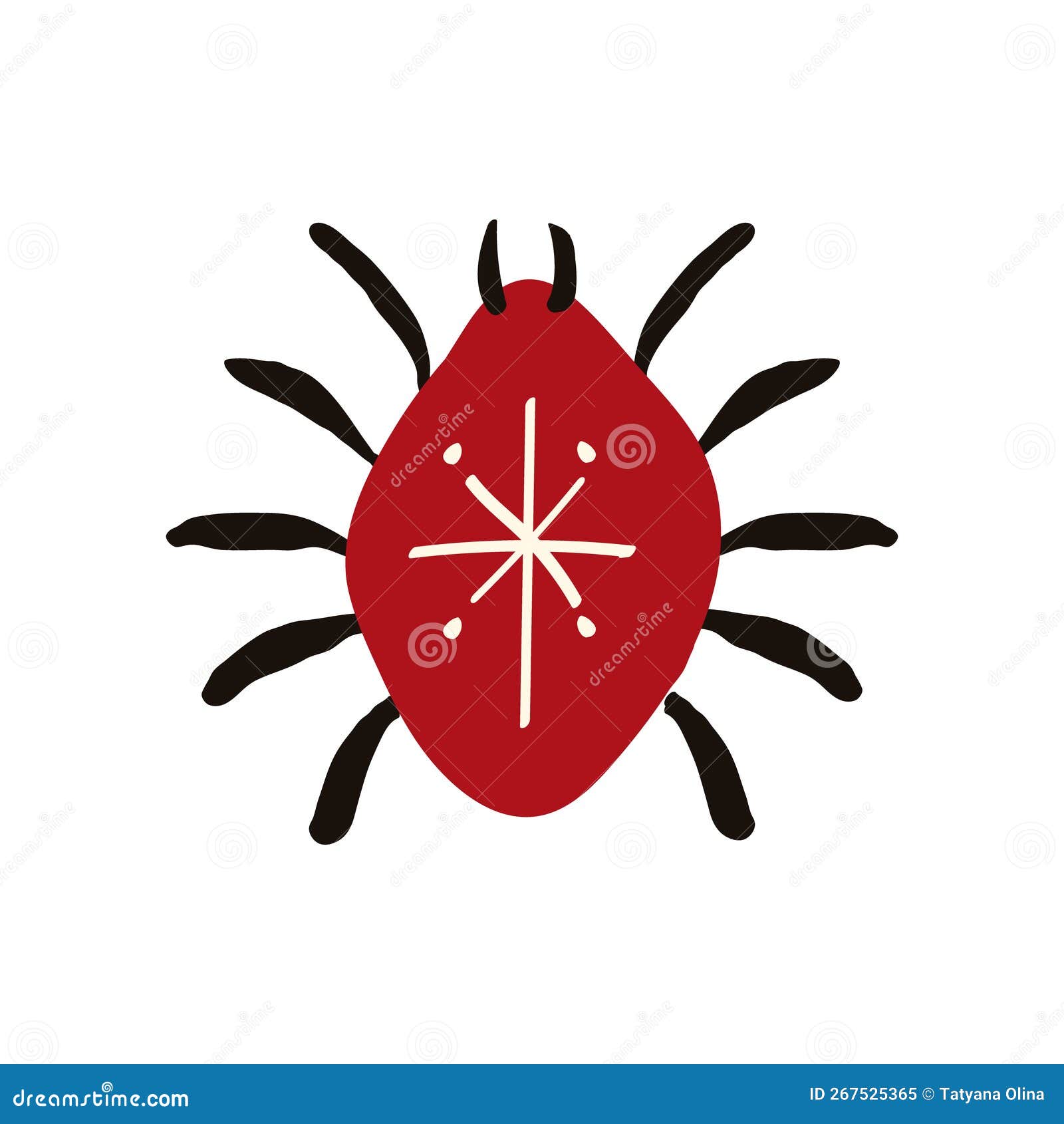 Magic Mystical Spider. Freaky Spider in Modern Doodle Style Stock ...