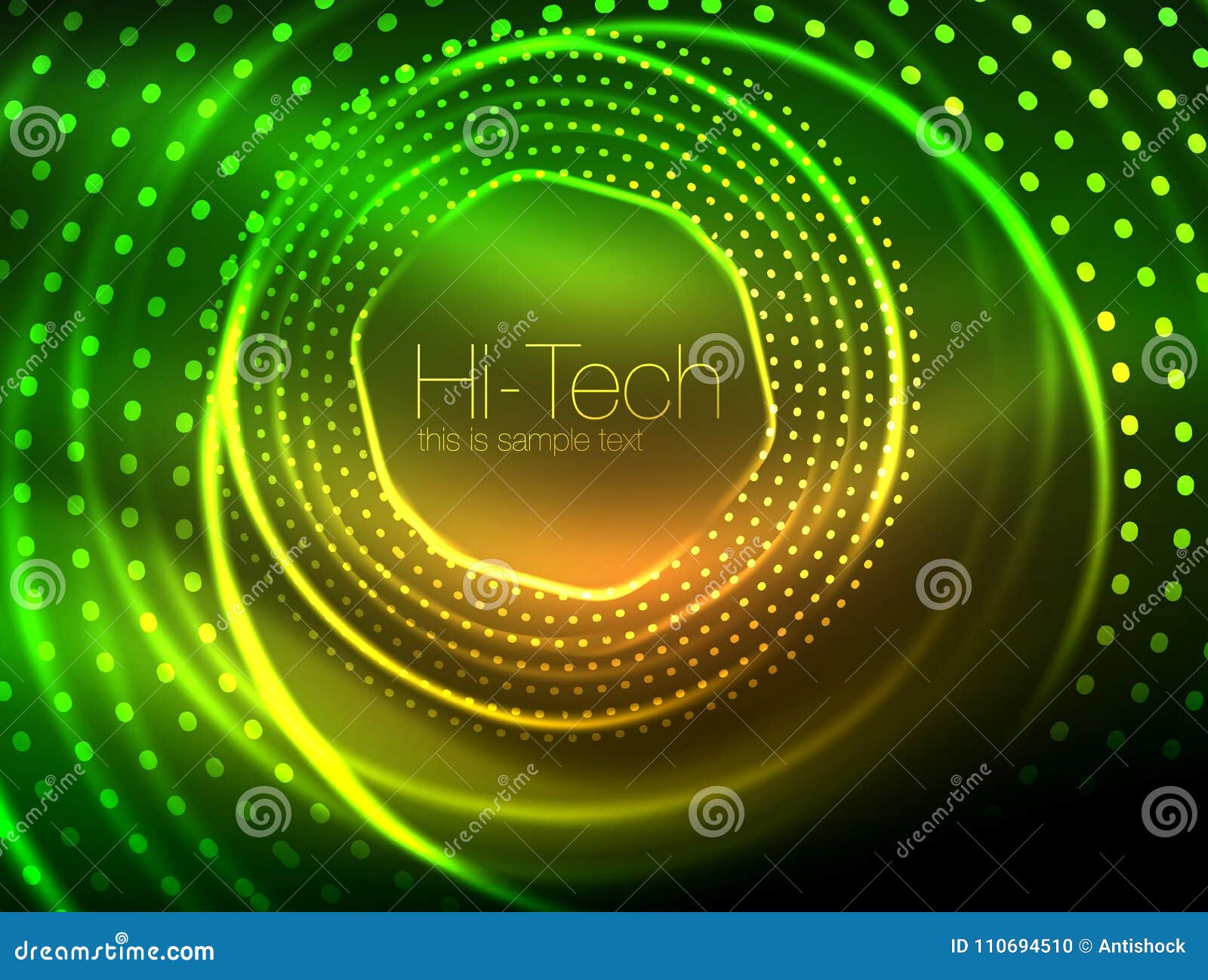 Magic Neon Circle Shape Abstract Background, Shiny Light Effect ...