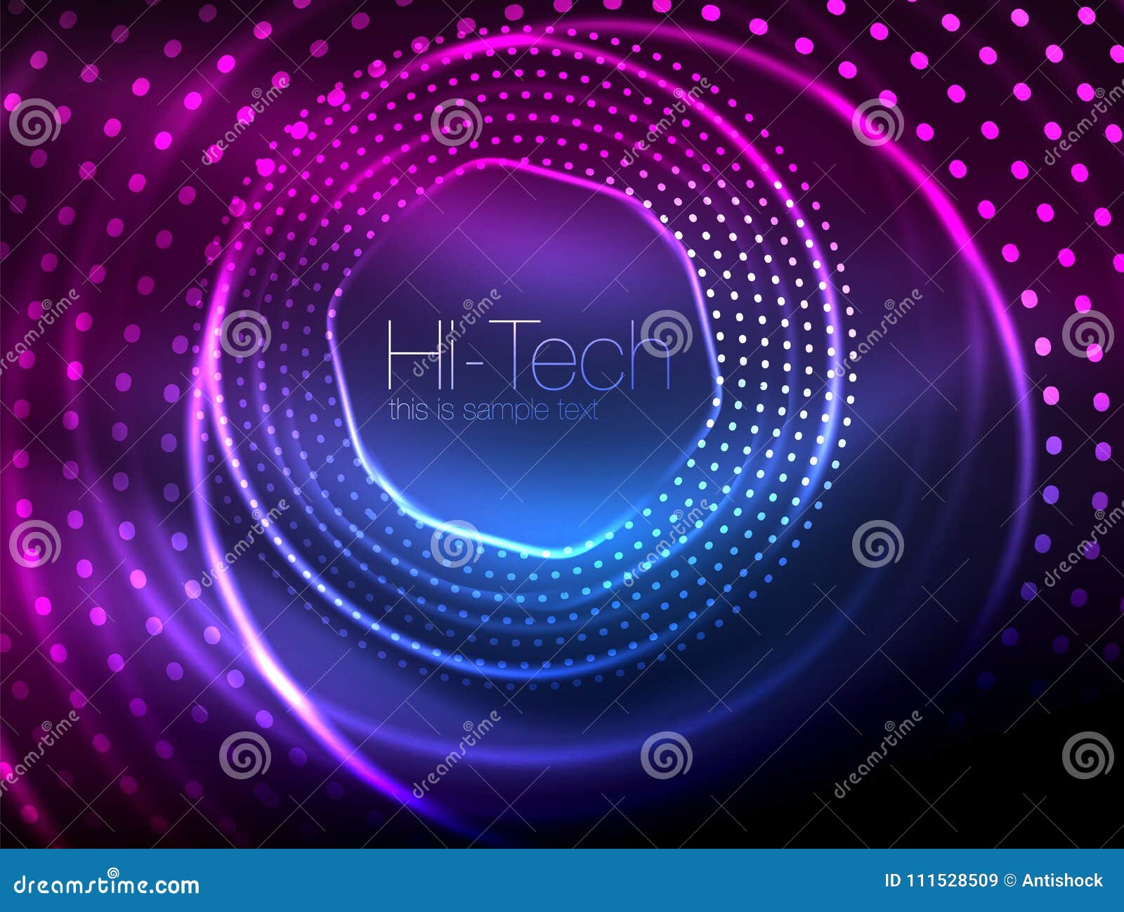 Magic Neon Circle Shape Abstract Background, Shiny Light Effect ...