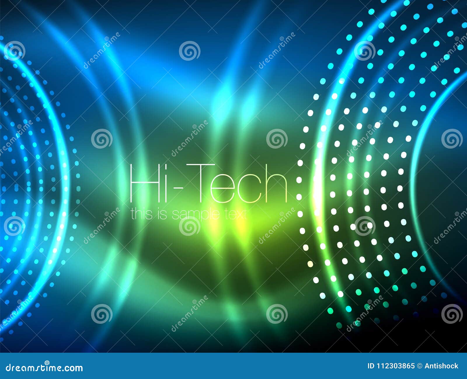 Magic Neon Circle Shape Abstract Background, Shiny Light Effect ...