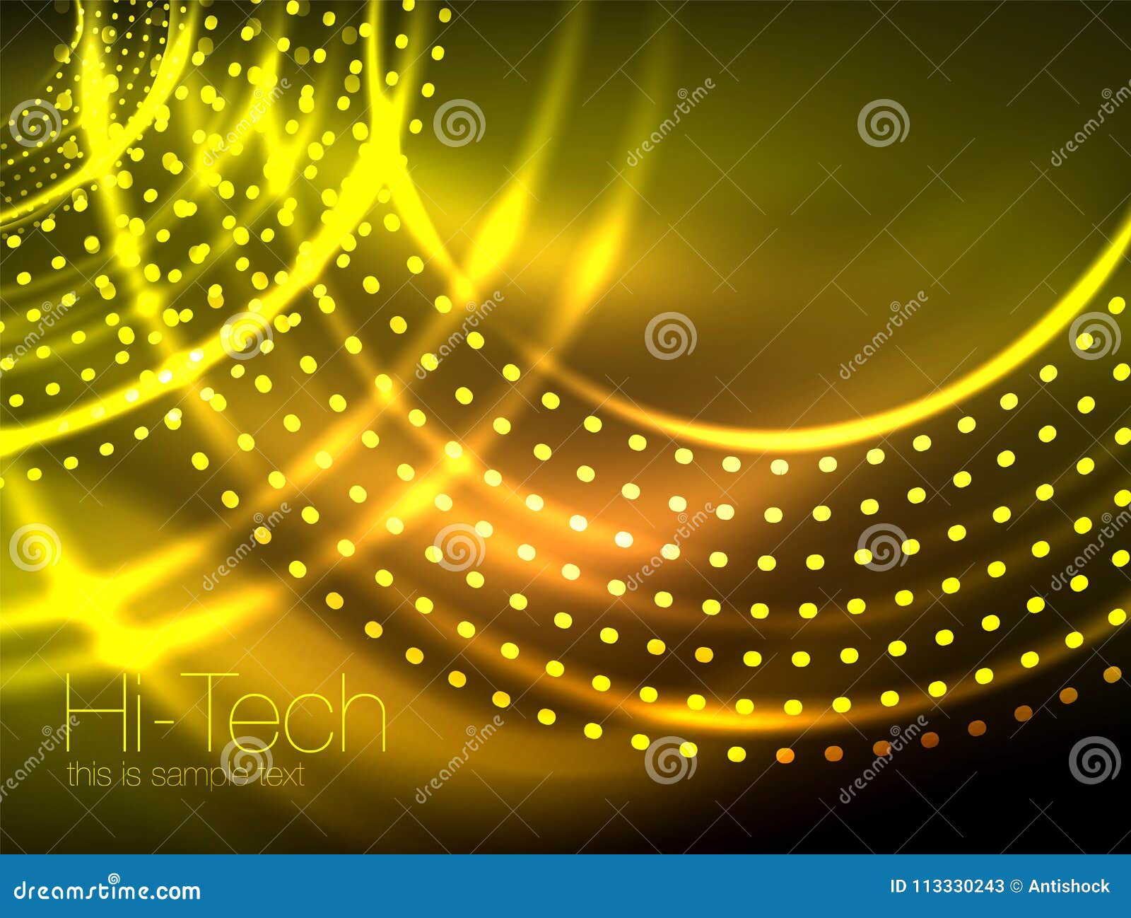 Magic Neon Circle Shape Abstract Background, Shiny Light Effect ...