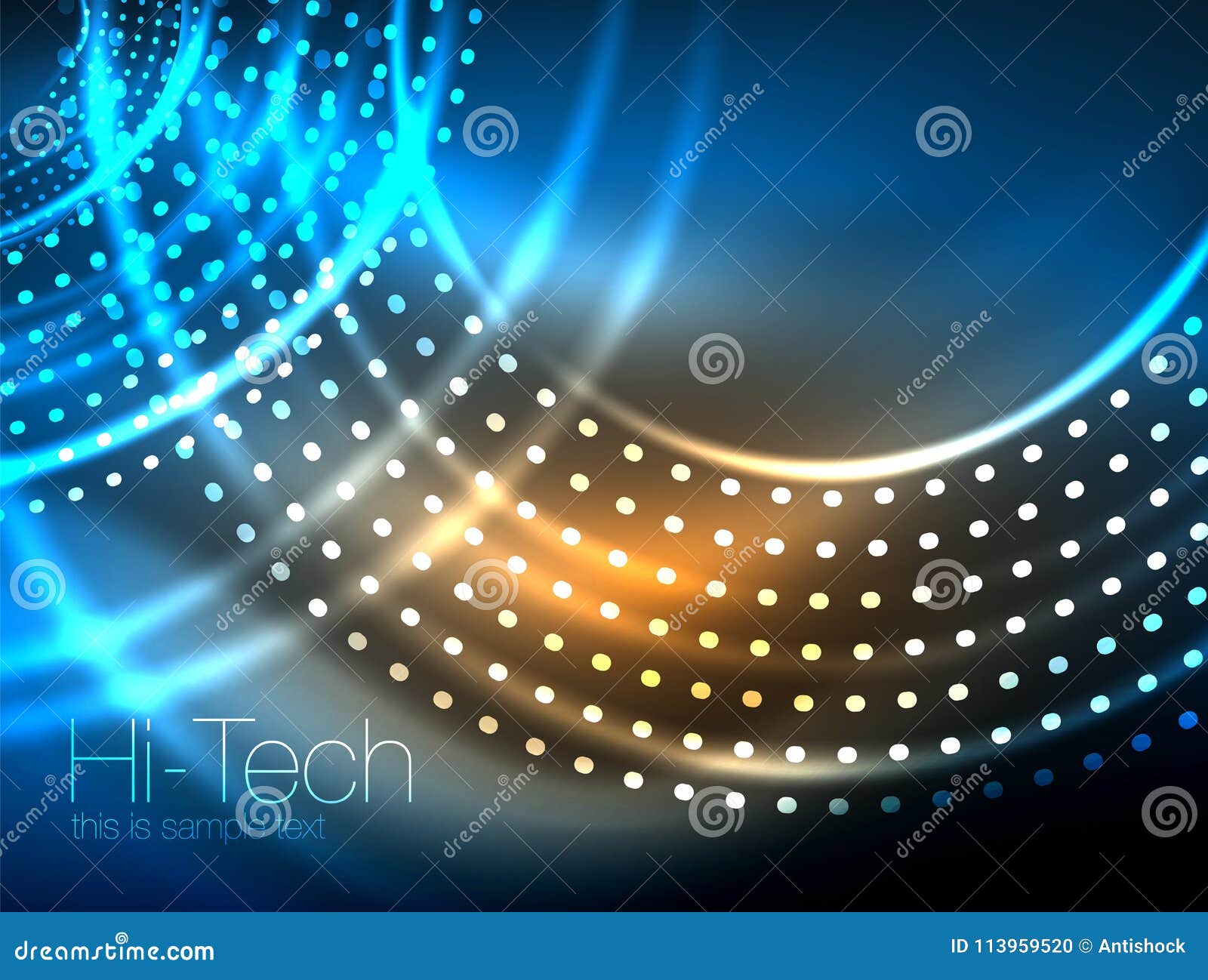 Magic Neon Circle Shape Abstract Background, Shiny Light Effect ...