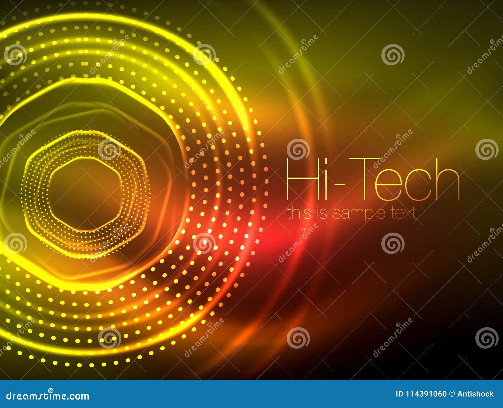 Magic Neon Circle Shape Abstract Background, Shiny Light Effect ...