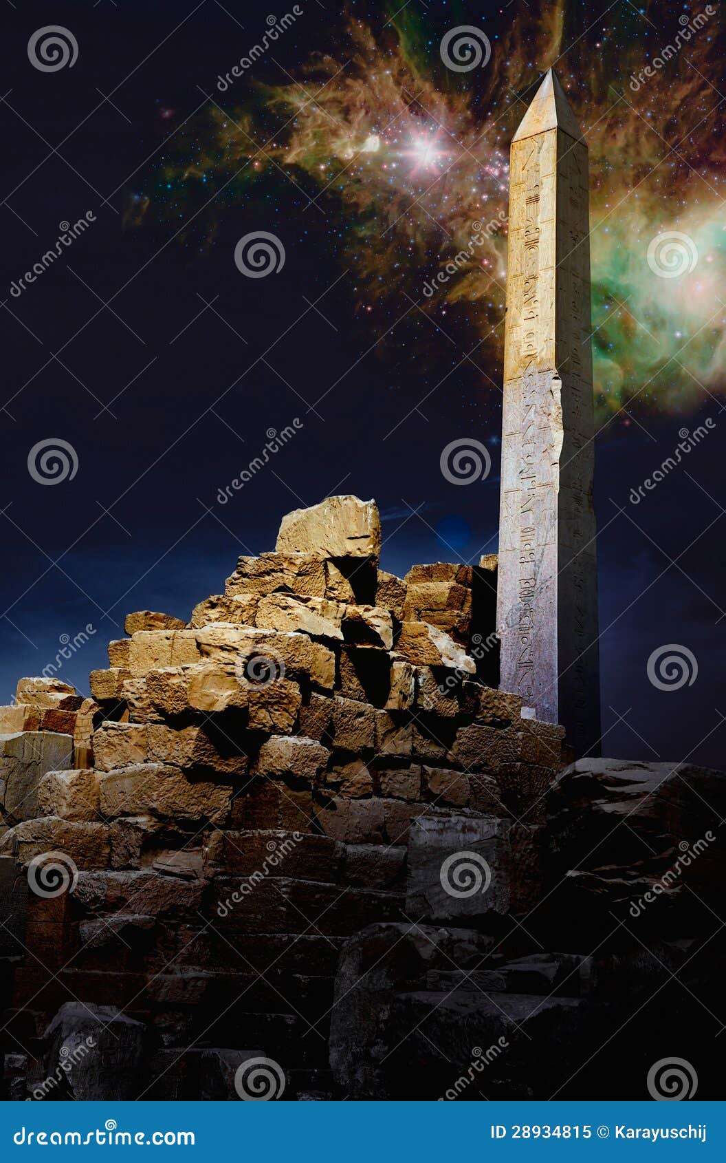 Magic Night in Luxor stock image. Image of night, obelisk - 28934815