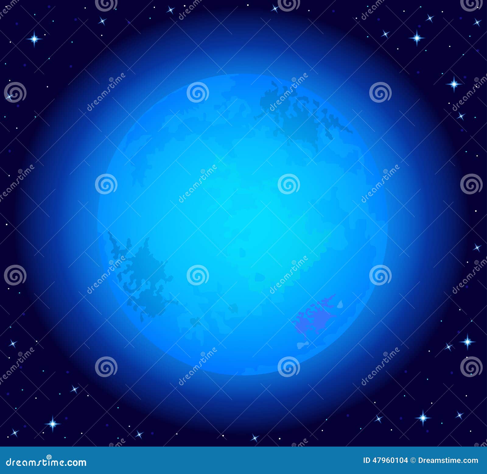Magic Night Sky with a Full Blue Moon . Stock Vector - Illustration of ...