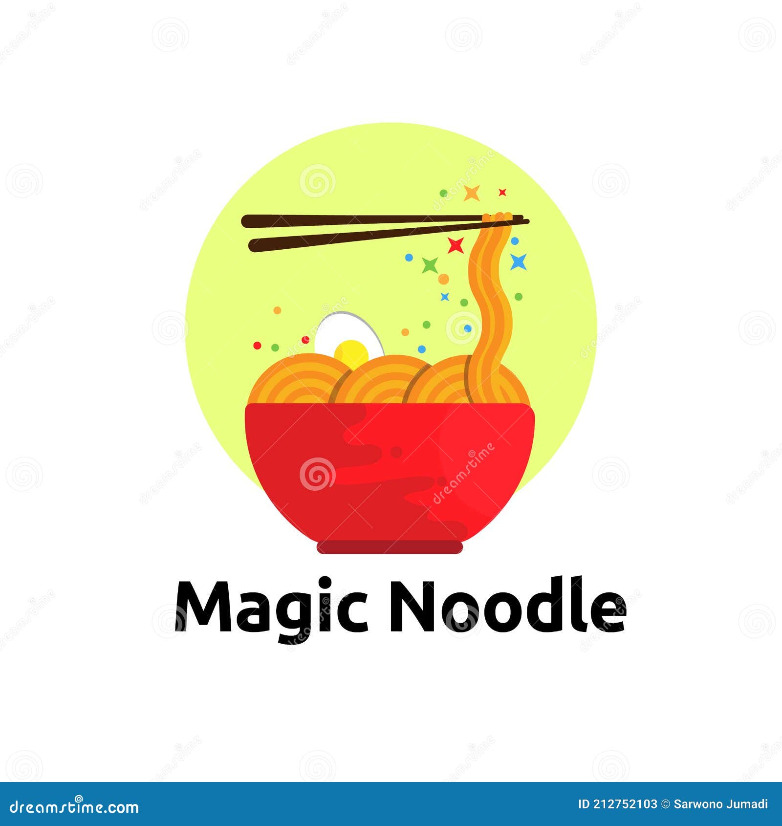 Magic Noodle Food Logo Vector Concept, Icon, Element, and Template for ...