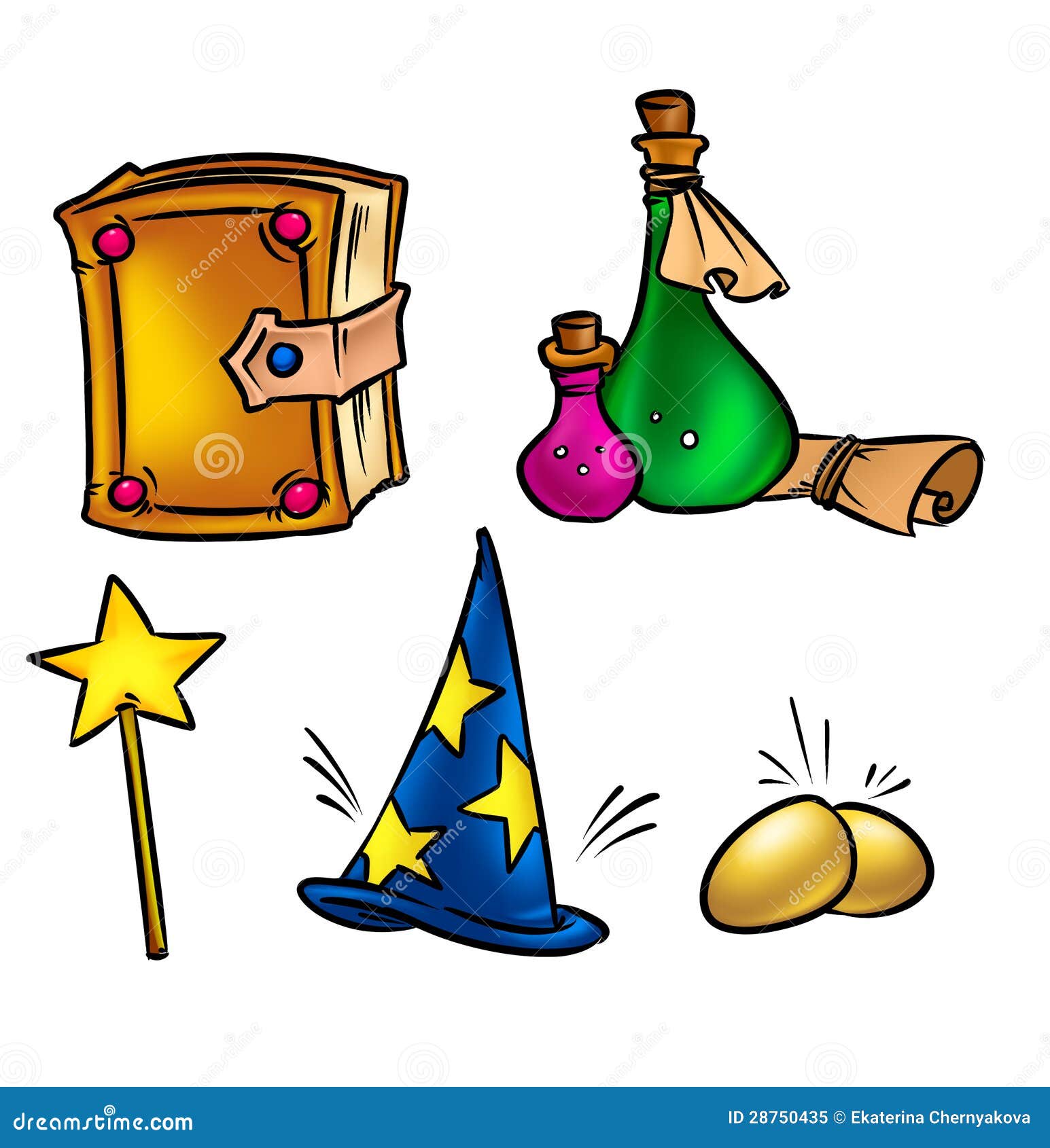 Magic object collection stock illustration. Illustration of golden ...