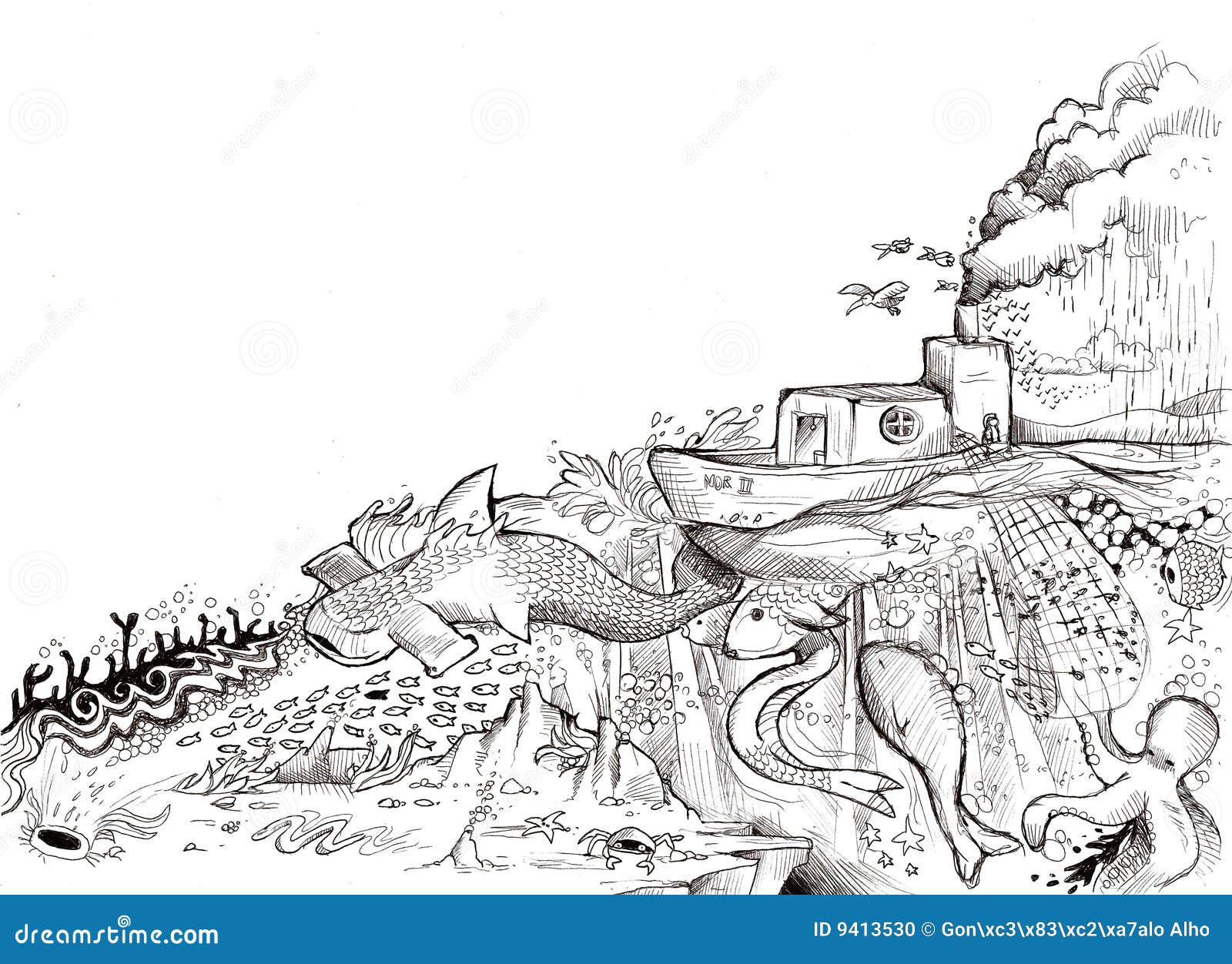Magic ocean stock illustration. Illustration of aquatic - 9413530