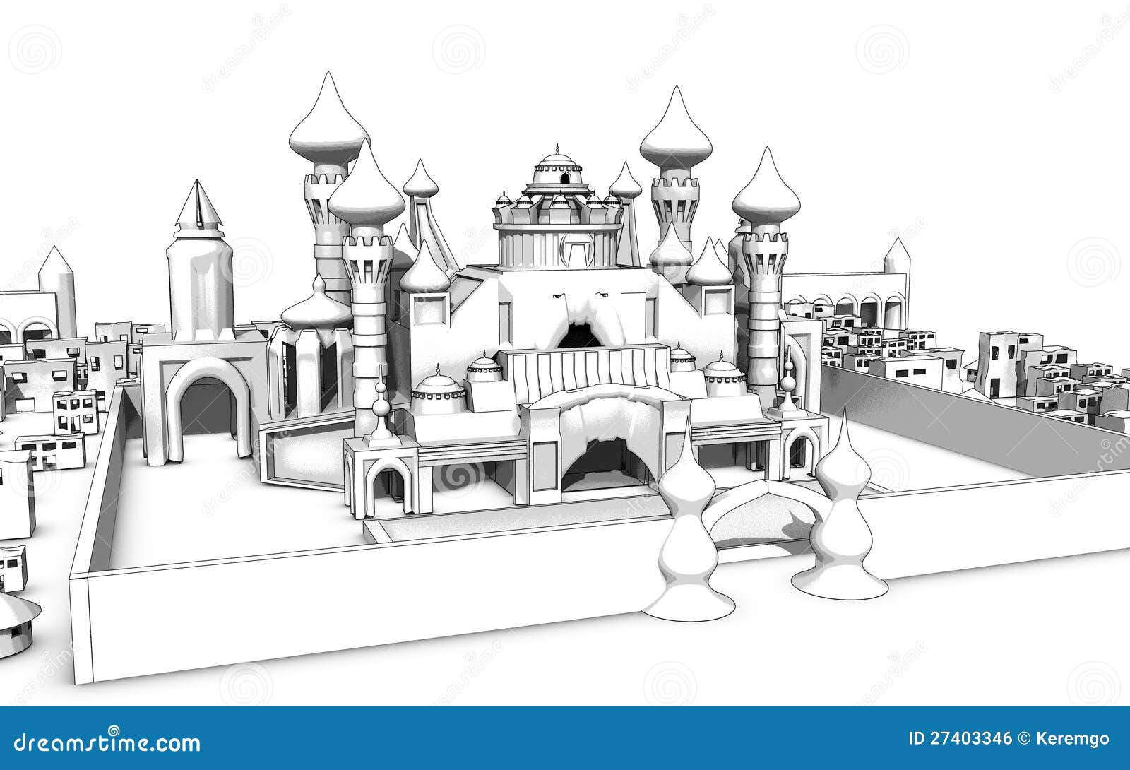 Magic Palace Sketch stock illustration. Illustration of unique - 27403346