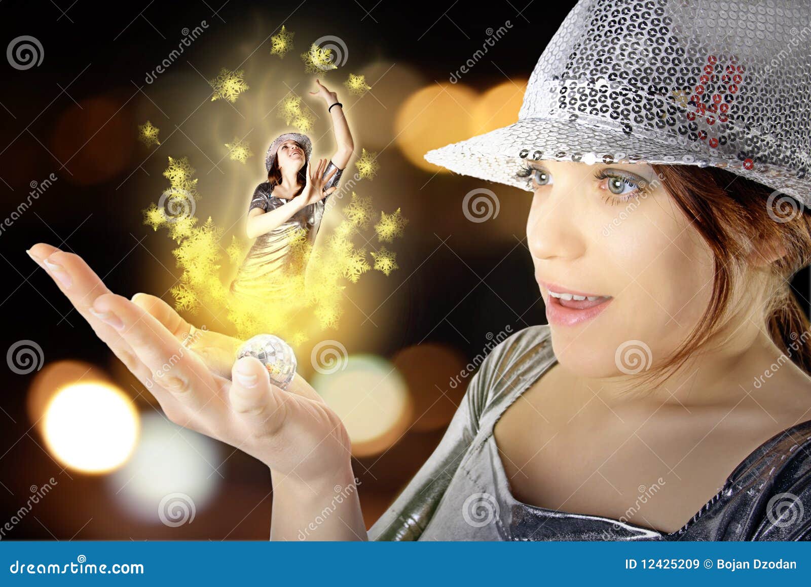 Magic party girl stock image. Image of leisure, clubbing - 12425209