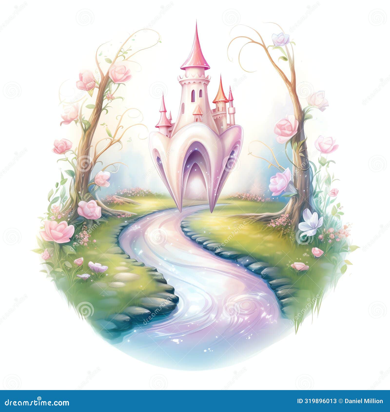 Magic Path Toothfairy Fairytale World Watercolor Stock Illustration ...