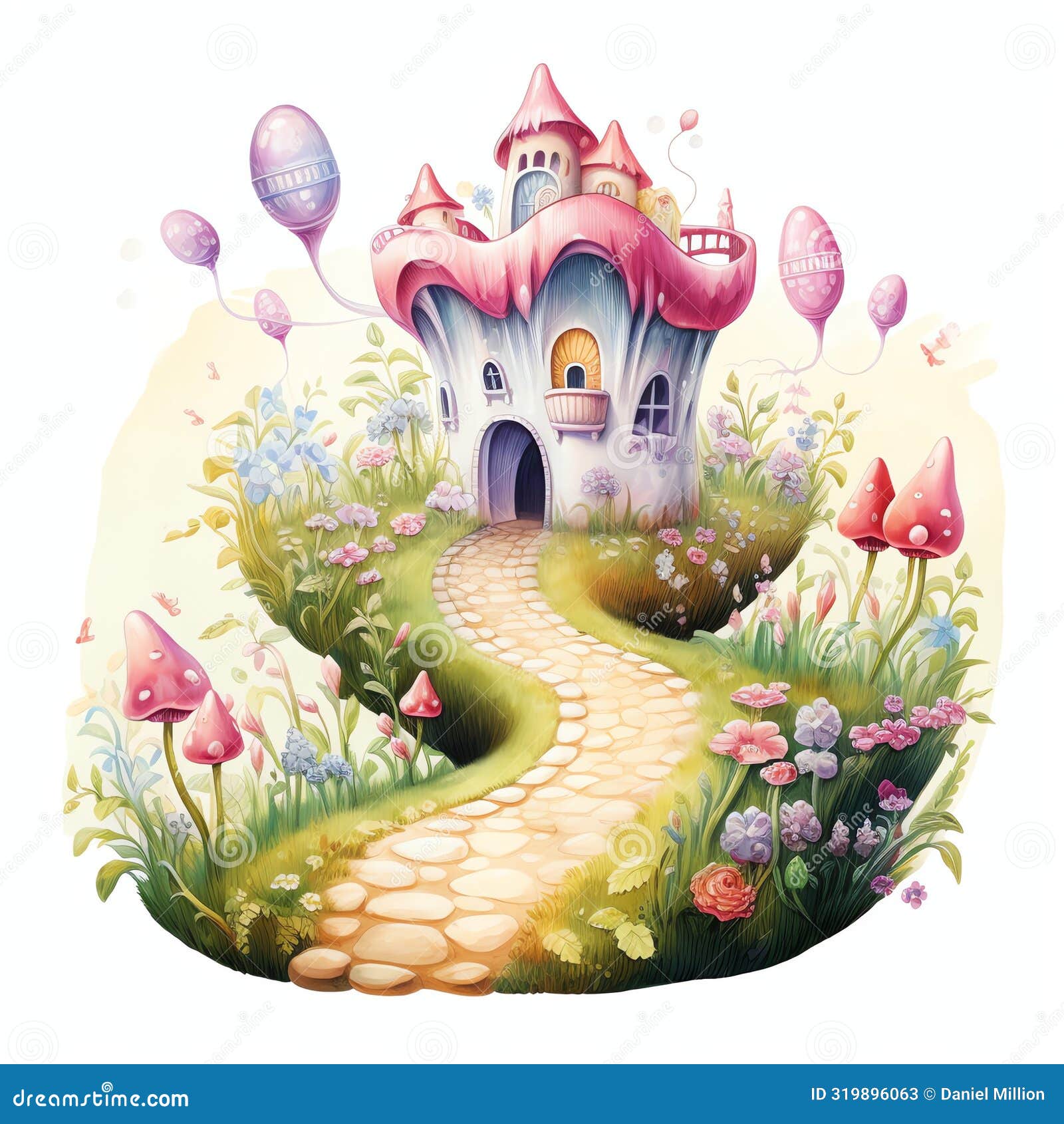 Magic Path Toothfairy Fairytale World Watercolor Stock Illustration ...