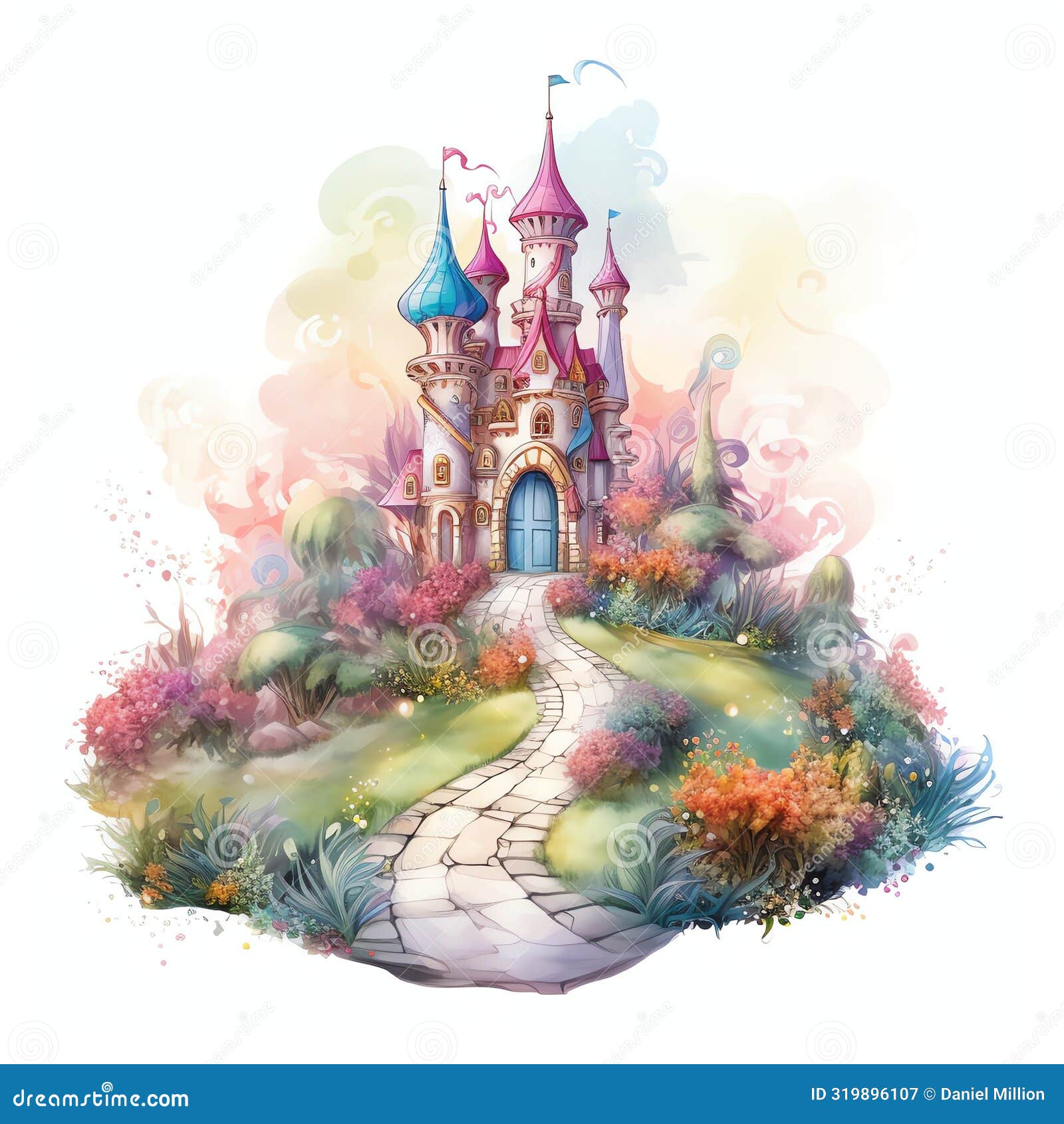 Magic Path Toothfairy Fairytale World Watercolor Stock Image ...