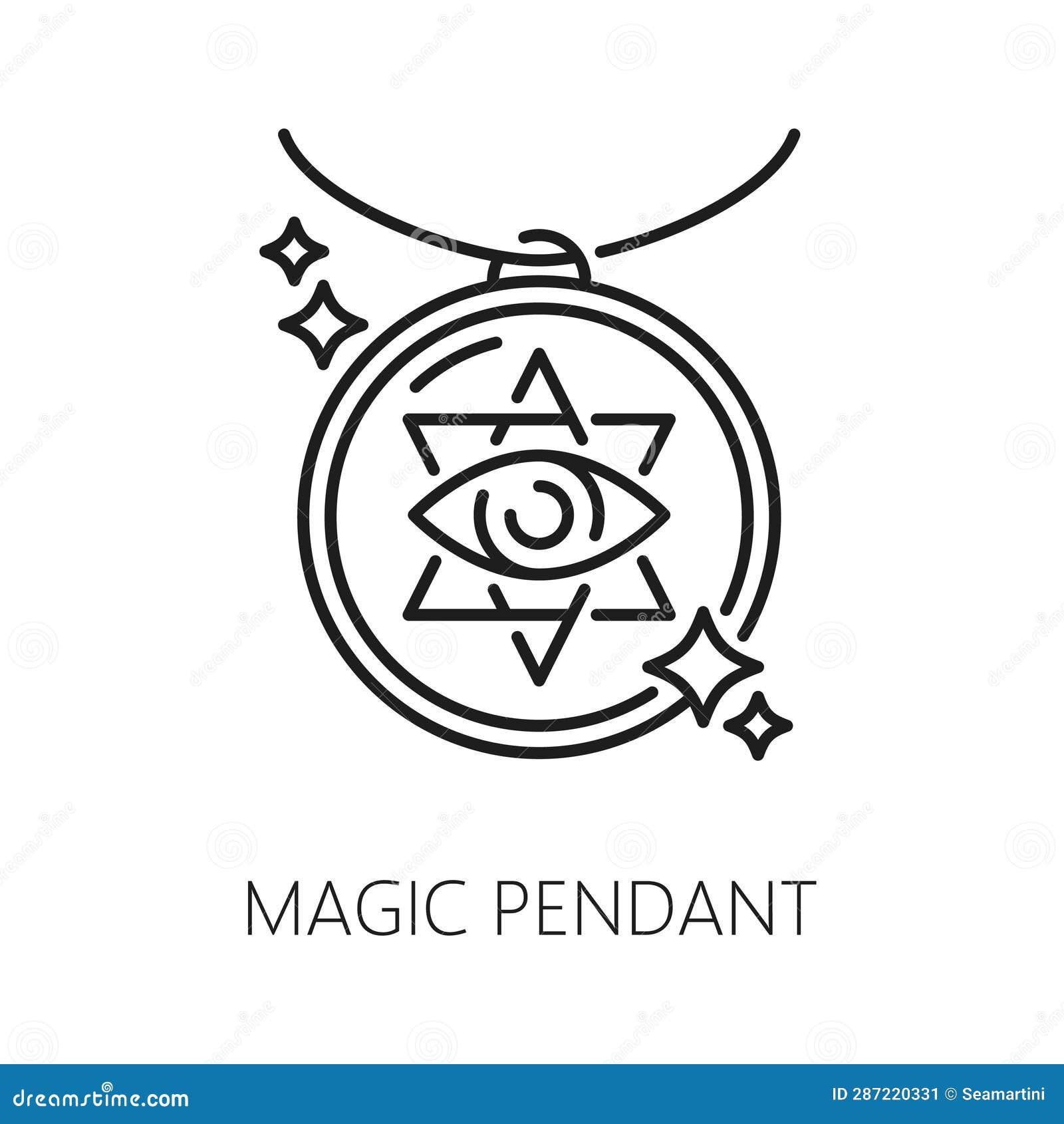 Magic Pendant, Witchcraft and Magic Line Icon Stock Illustration ...