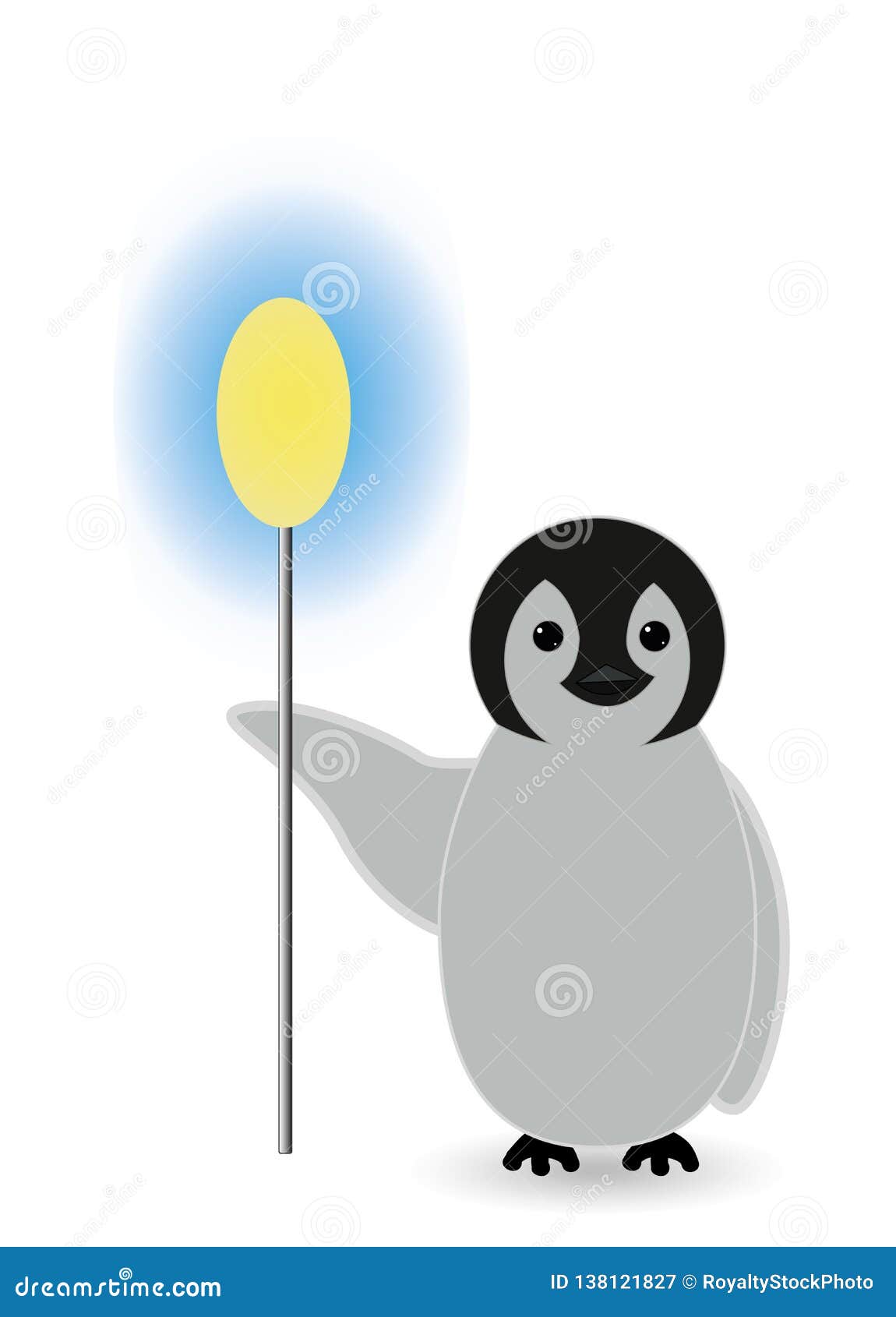 Magic Penguin with Magic Weapon Stock Illustration - Illustration of ...