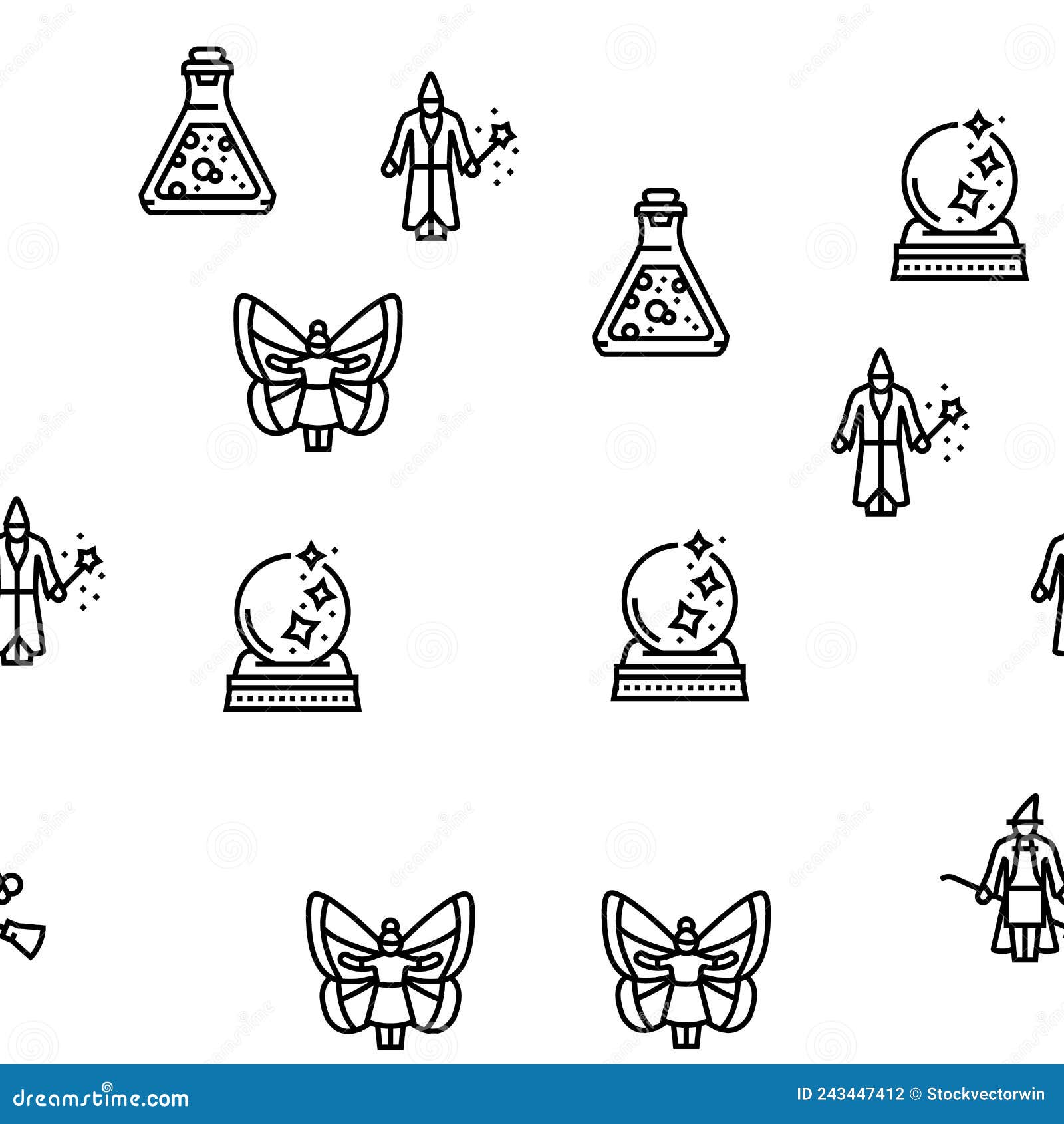 Magic Performing and Accessories Vector Seamless Pattern Stock Vector ...