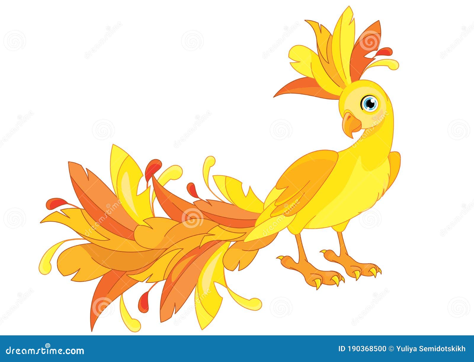 Magic Phoenix Isolated on White Background Stock Vector - Illustration ...