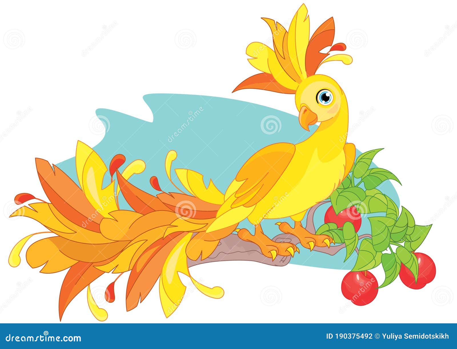 Magic Phoenix Isolated on White Background Stock Vector - Illustration ...