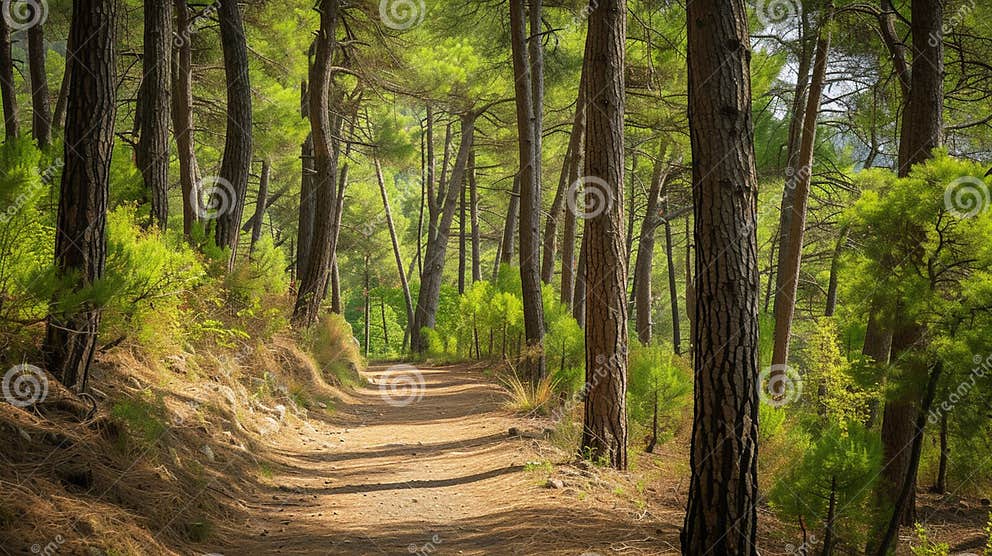 Magic Pine Tree Forest Protection. Generative Ai Stock Illustration ...