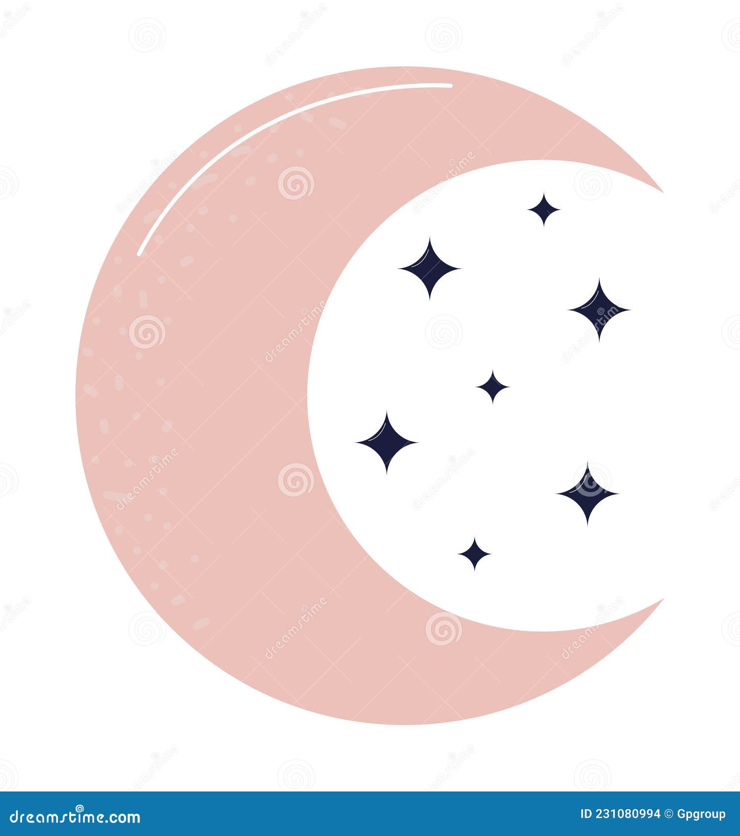 Magic pink moon stock vector. Illustration of astrology - 231080994