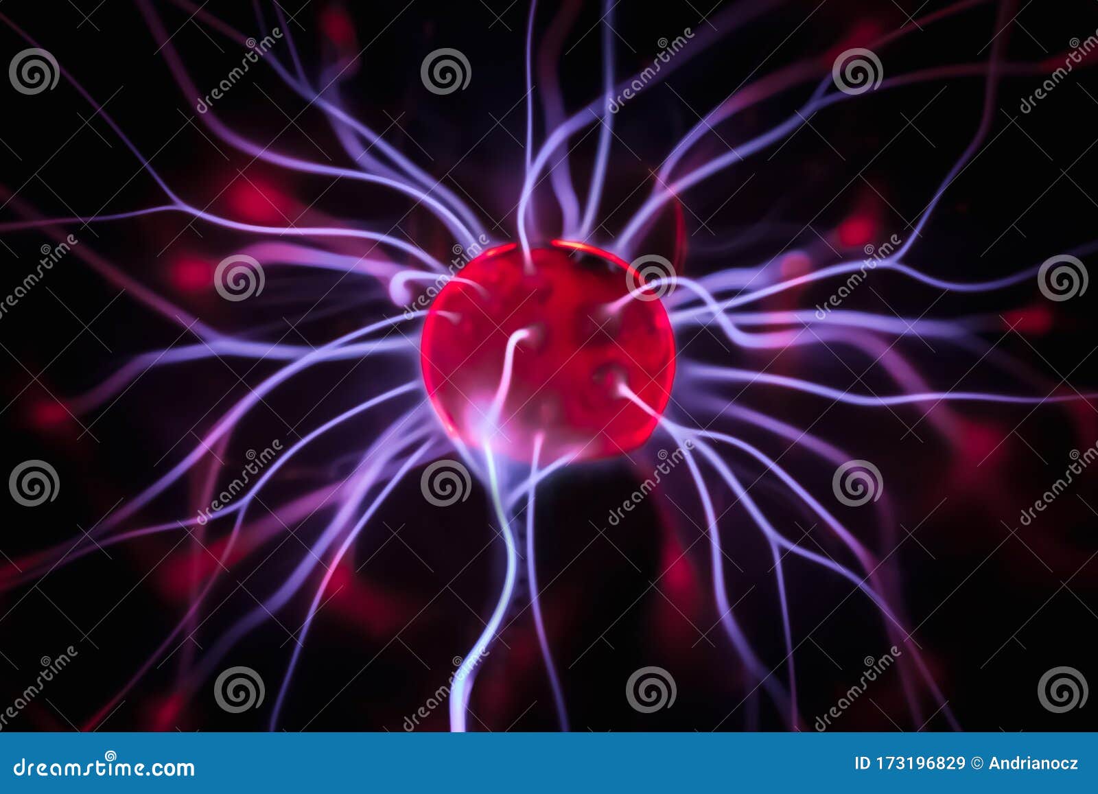 Magic Plasma Ball In Blue And White Colors Looped. Animation. Abstract ...