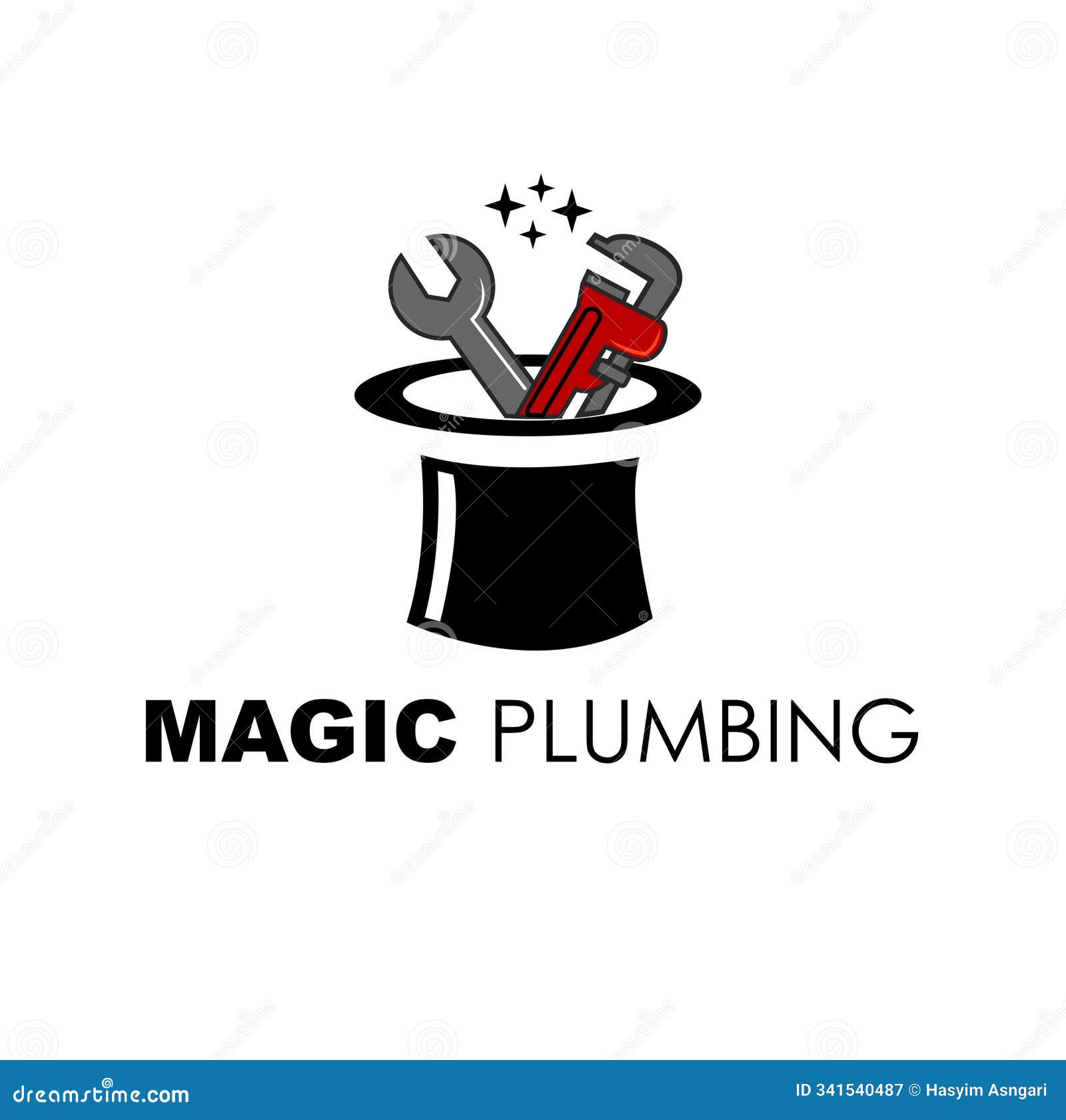 Magic Plumbing Logo Design Concept Stock Illustration - Illustration of ...